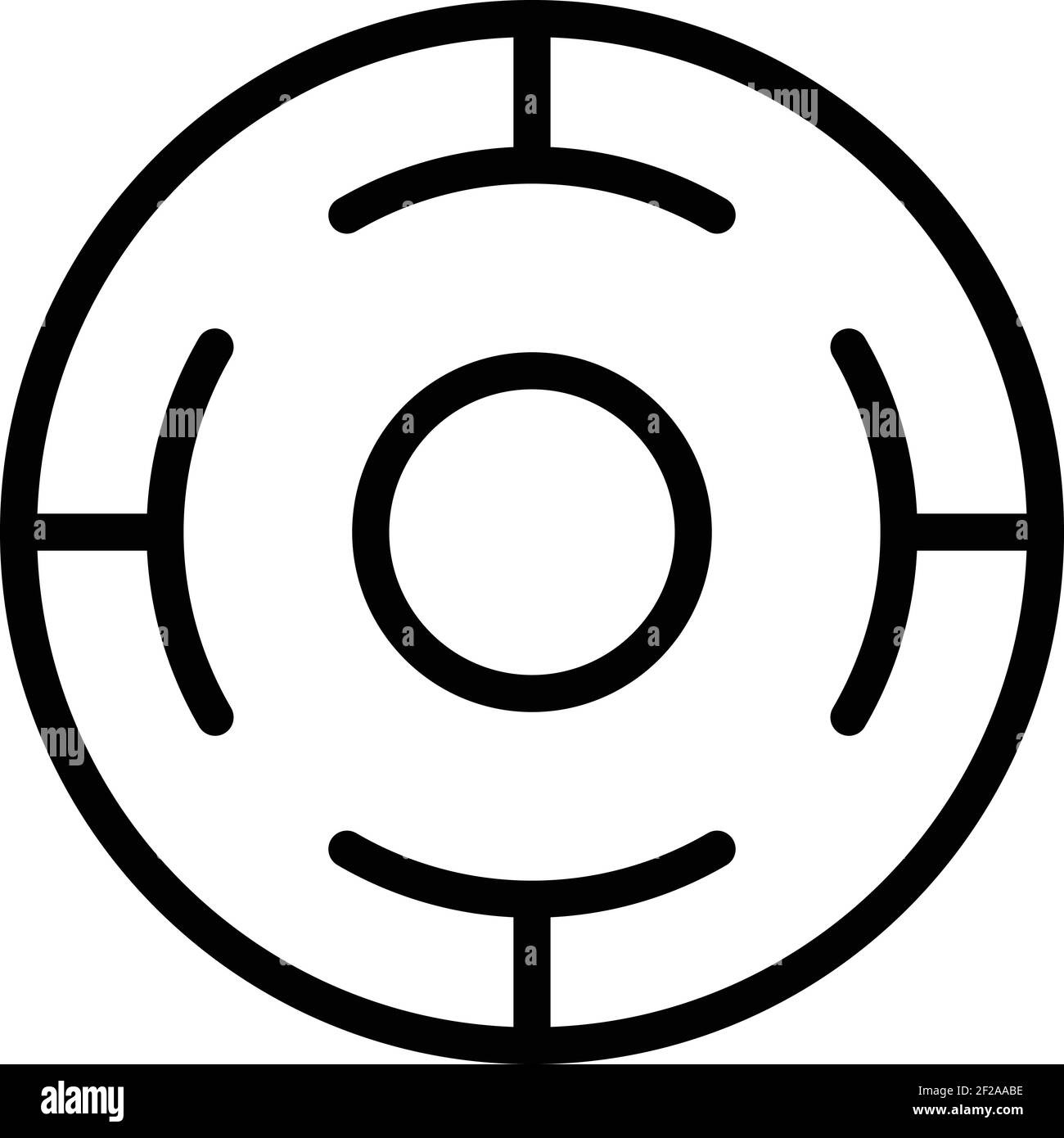 Crosshair icon. Outline crosshair vector icon for web design isolated ...