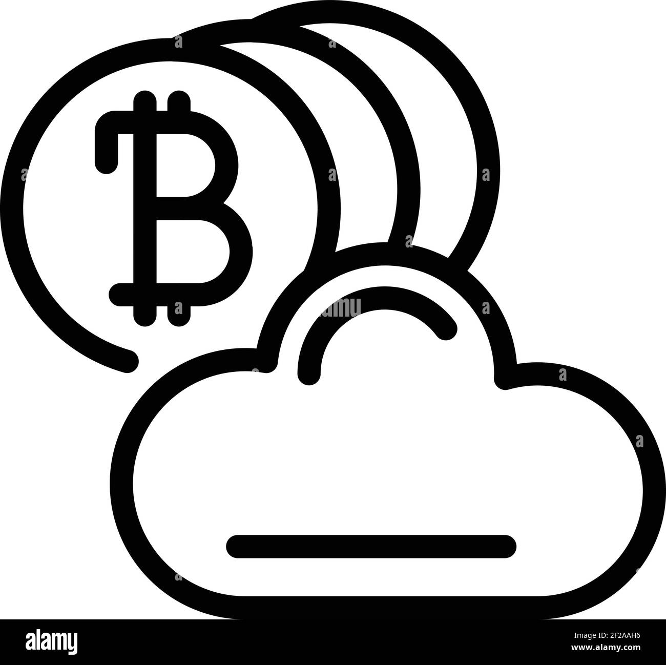 Blockchain cloud icon. Outline Blockchain cloud vector icon for web design isolated on white ...