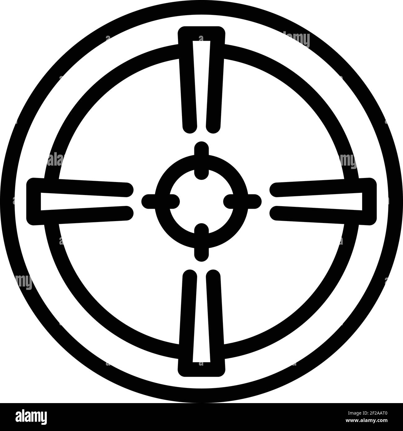 Crosshair sight icon. Outline crosshair sight vector icon for web ...