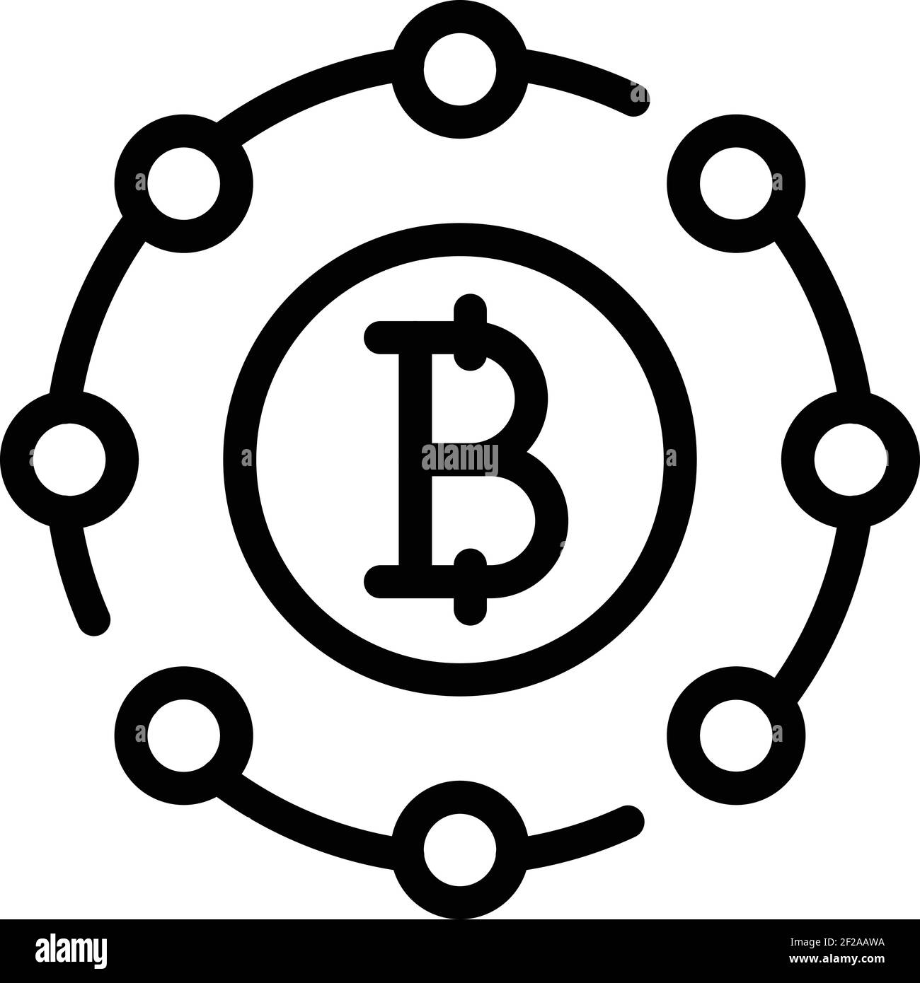 Blockchain scheme icon. Outline Blockchain scheme vector icon for web design isolated on white ...