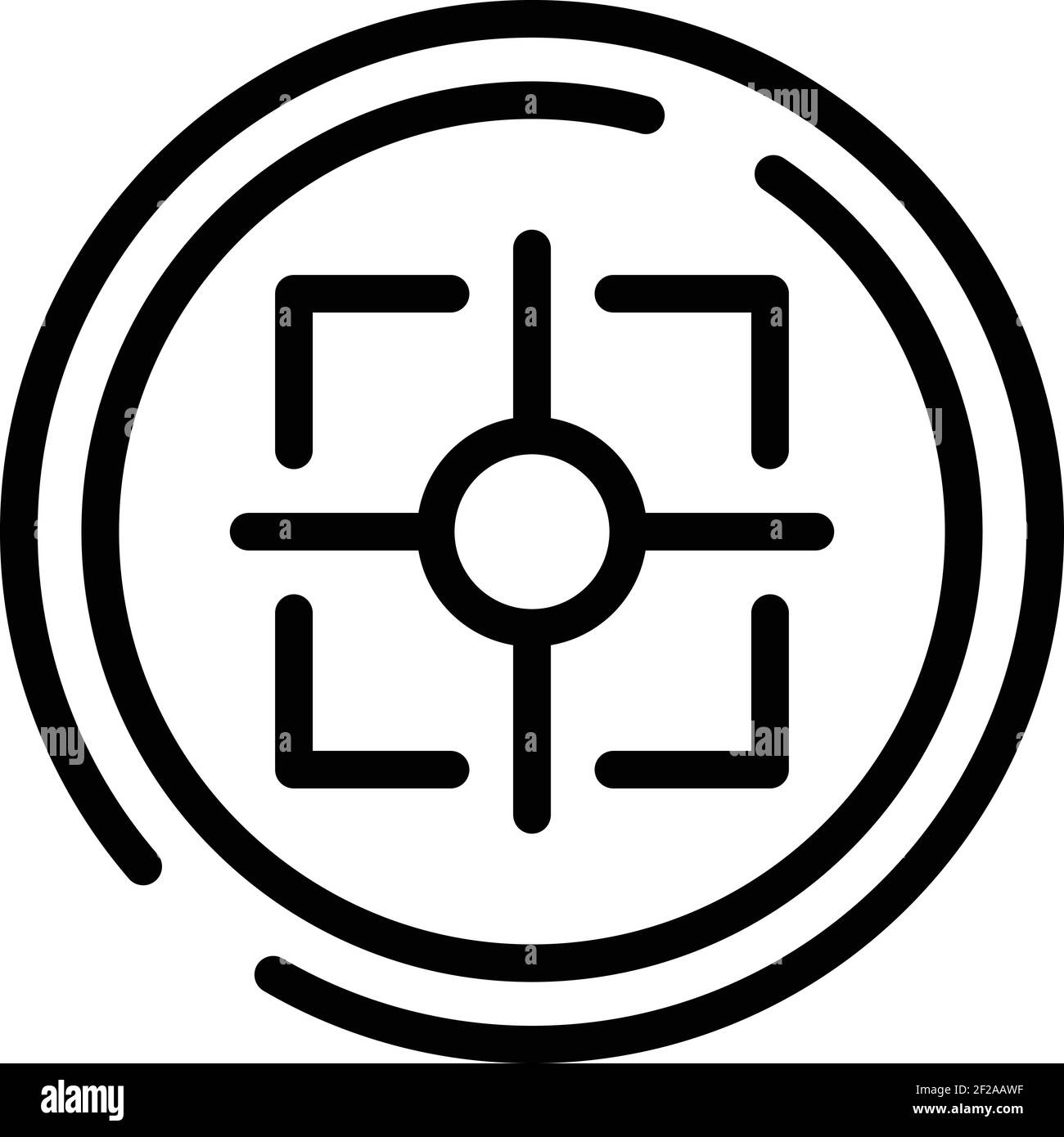 Crosshair reticle icon. Outline crosshair reticle vector icon for web ...