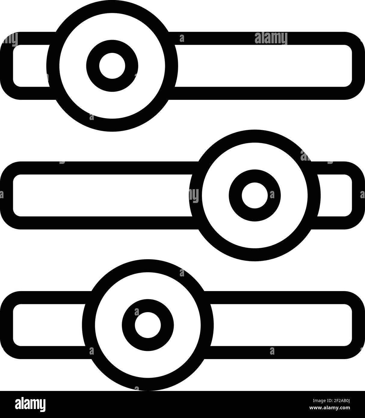 Metal buttons interface icon. Outline Metal buttons interface vector ...