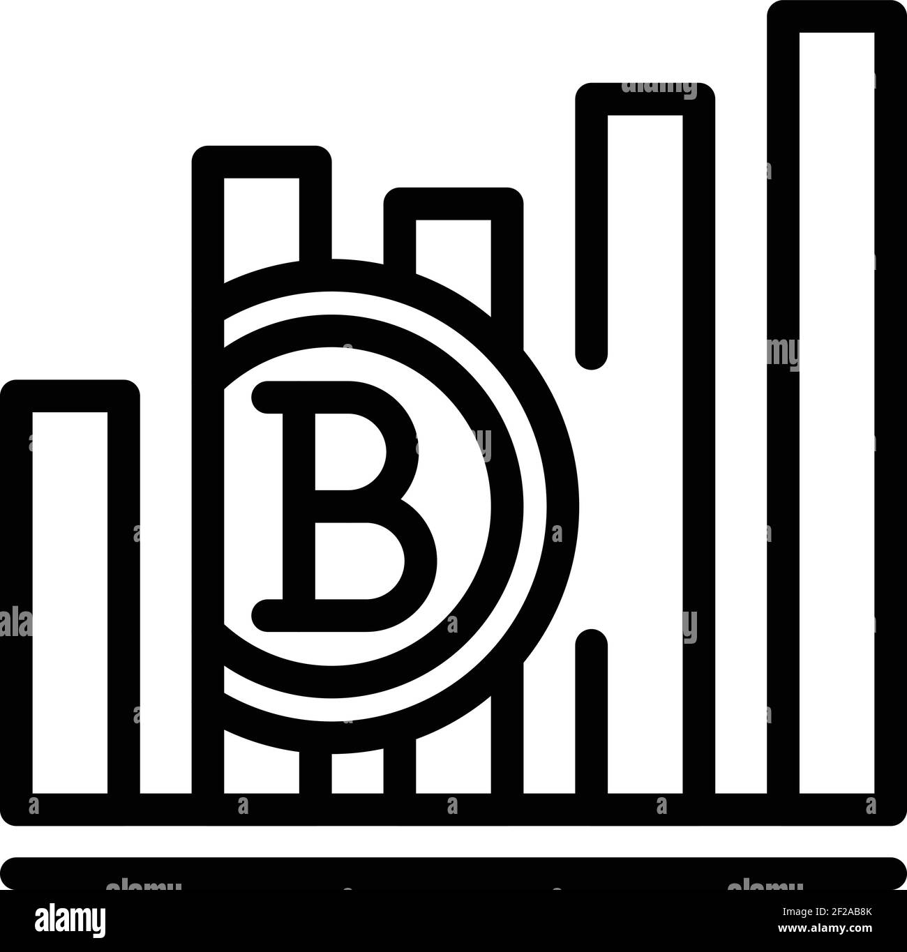 Blockchain graph chart icon. Outline Blockchain graph chart vector icon for web design isolated ...