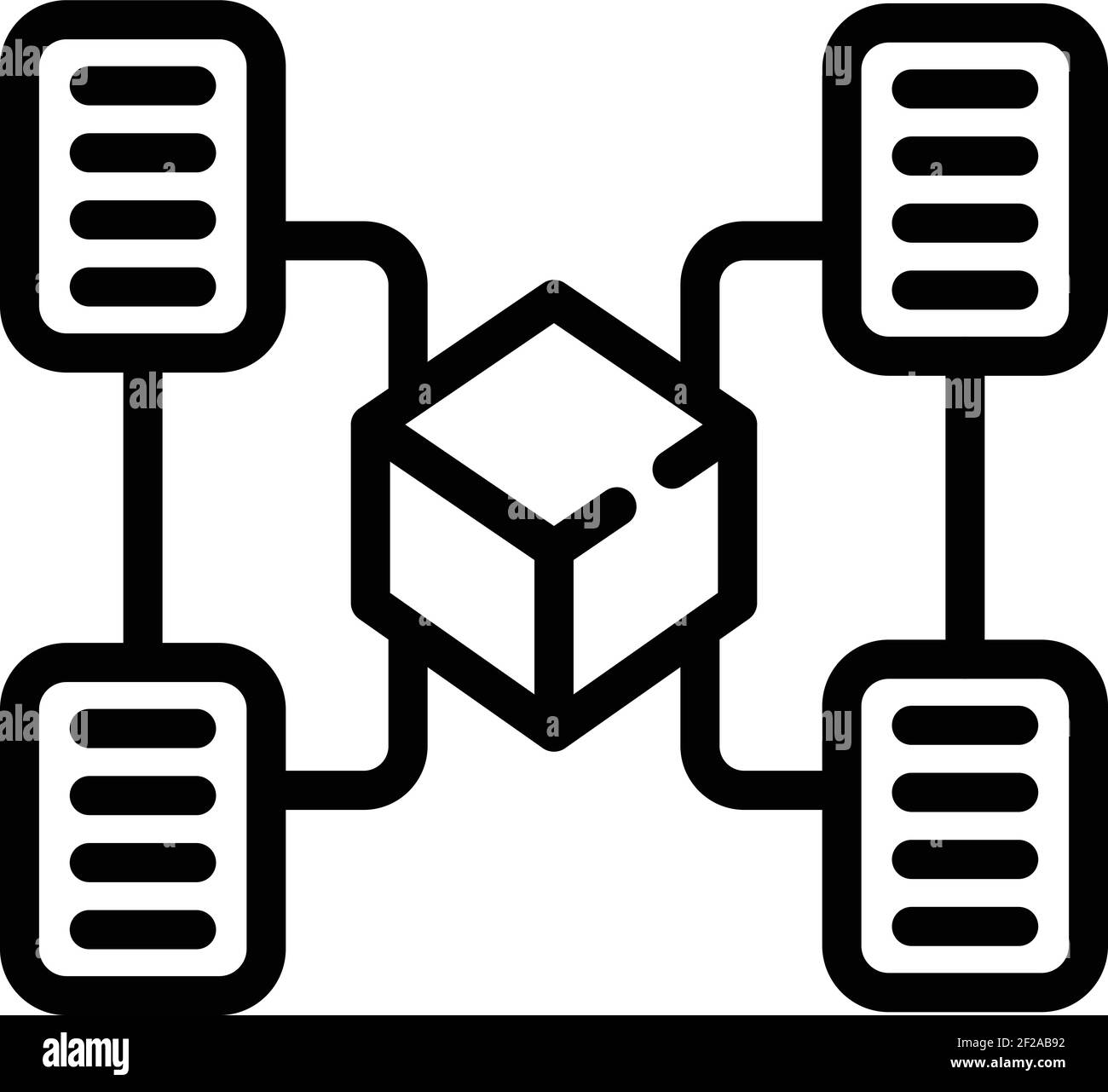Blockchain Network Icon Outline Blockchain Network Vector Icon For Web