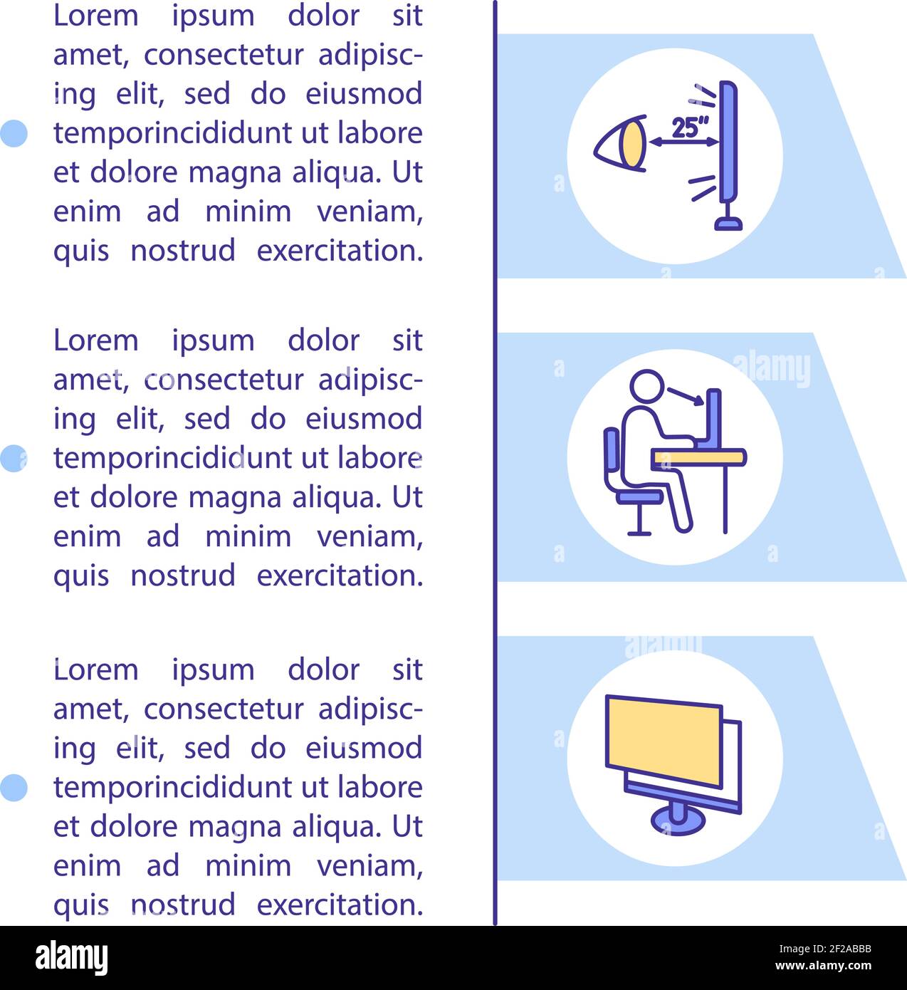 Prevention of digital eyes strain concept icon with text Stock Vector ...