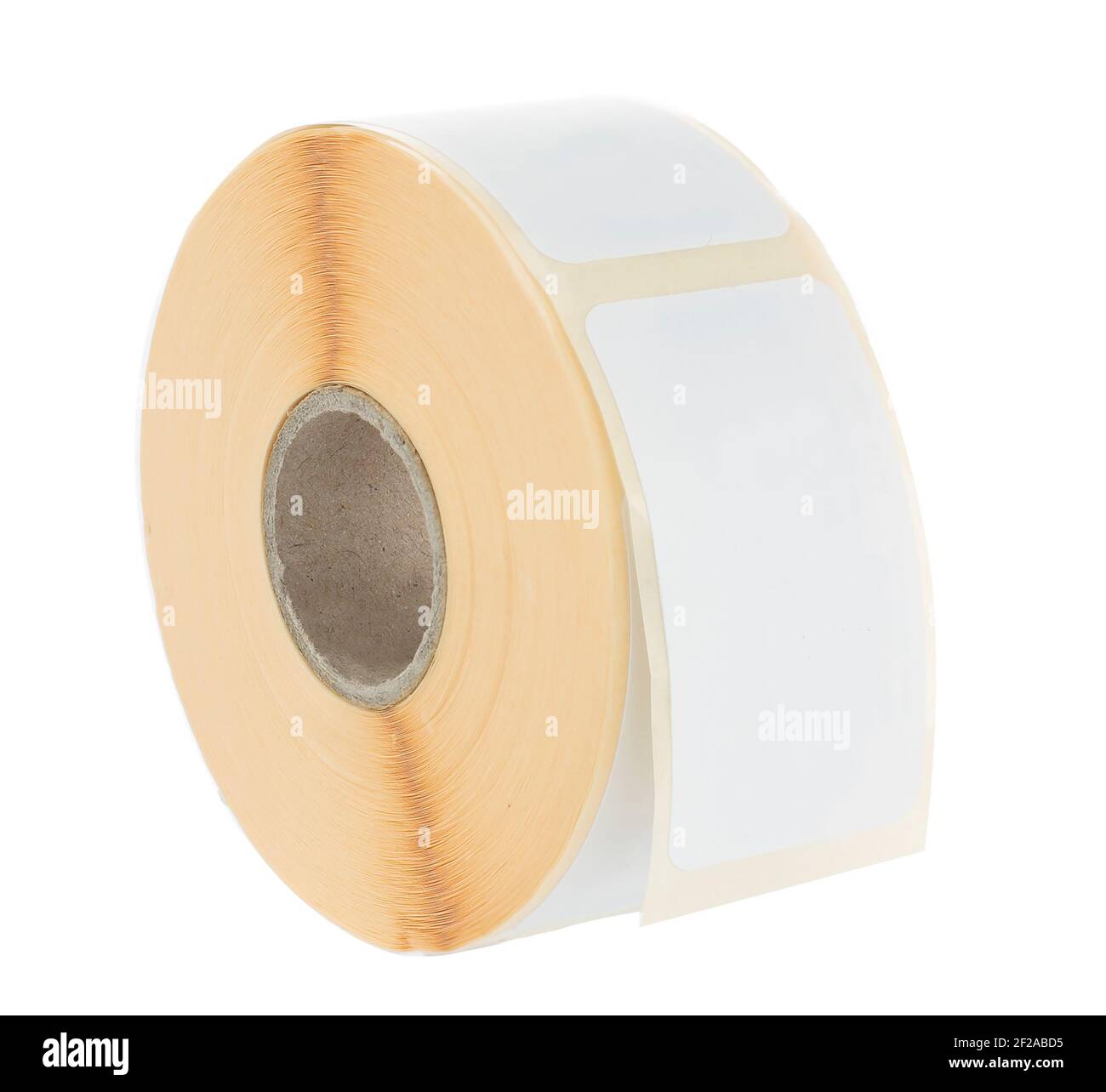 White label roll isolated on white background Stock Photo - Alamy