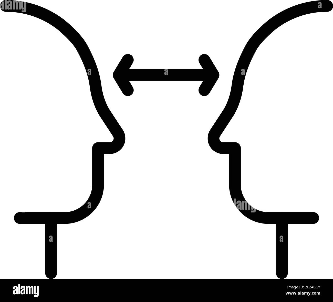 Keep distance icon. Outline keep distance vector icon for web design ...