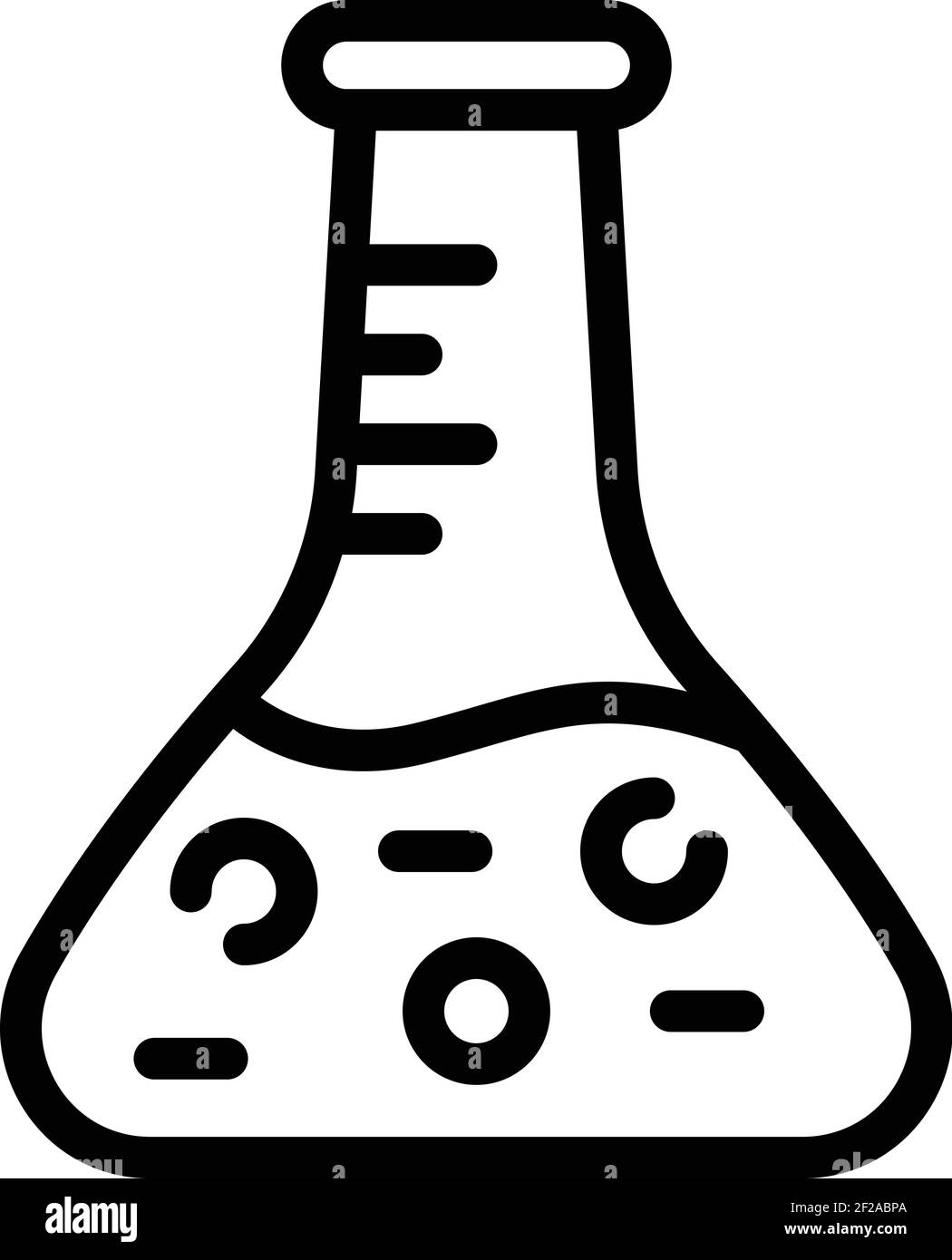 Test flask icon. Outline test flask vector icon for web design isolated ...