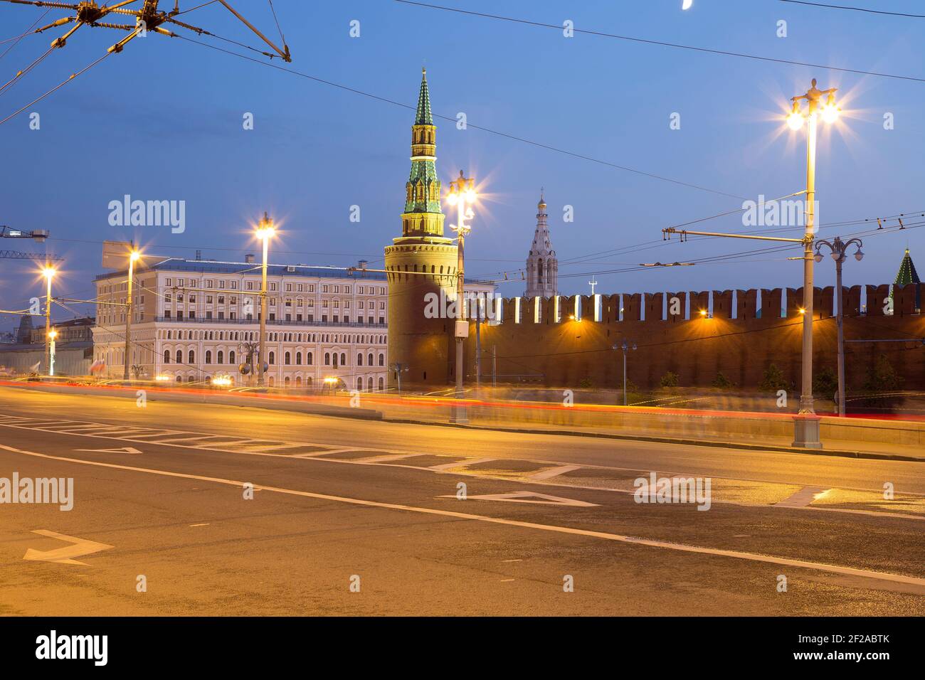 Moscow Kremlin by night, Russia. UNESCO World Heritage Site Stock Photo ...