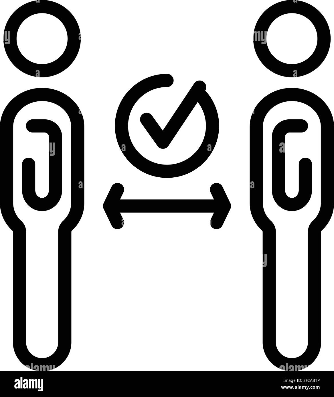 Safety social distance icon. Outline safety social distance vector icon ...