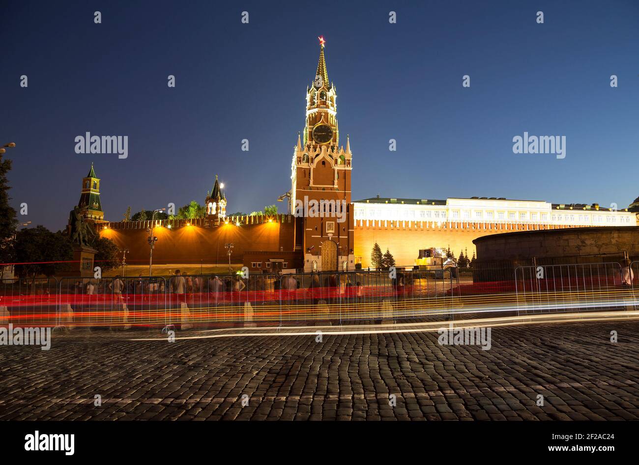 Moscow Kremlin by night, Russia. UNESCO World Heritage Site Stock Photo ...