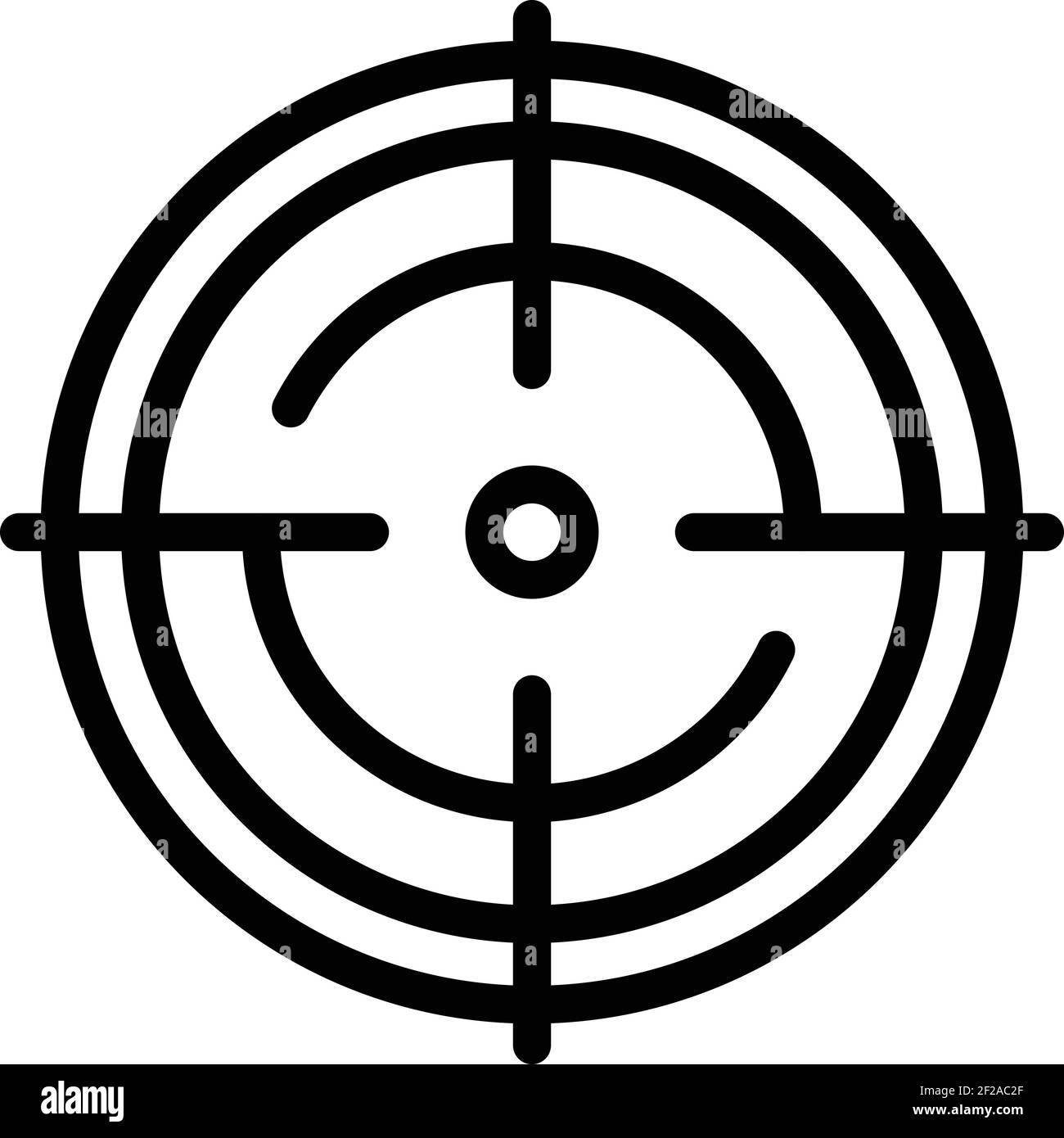 Circular scope sight icon. Outline circular scope sight vector icon for ...