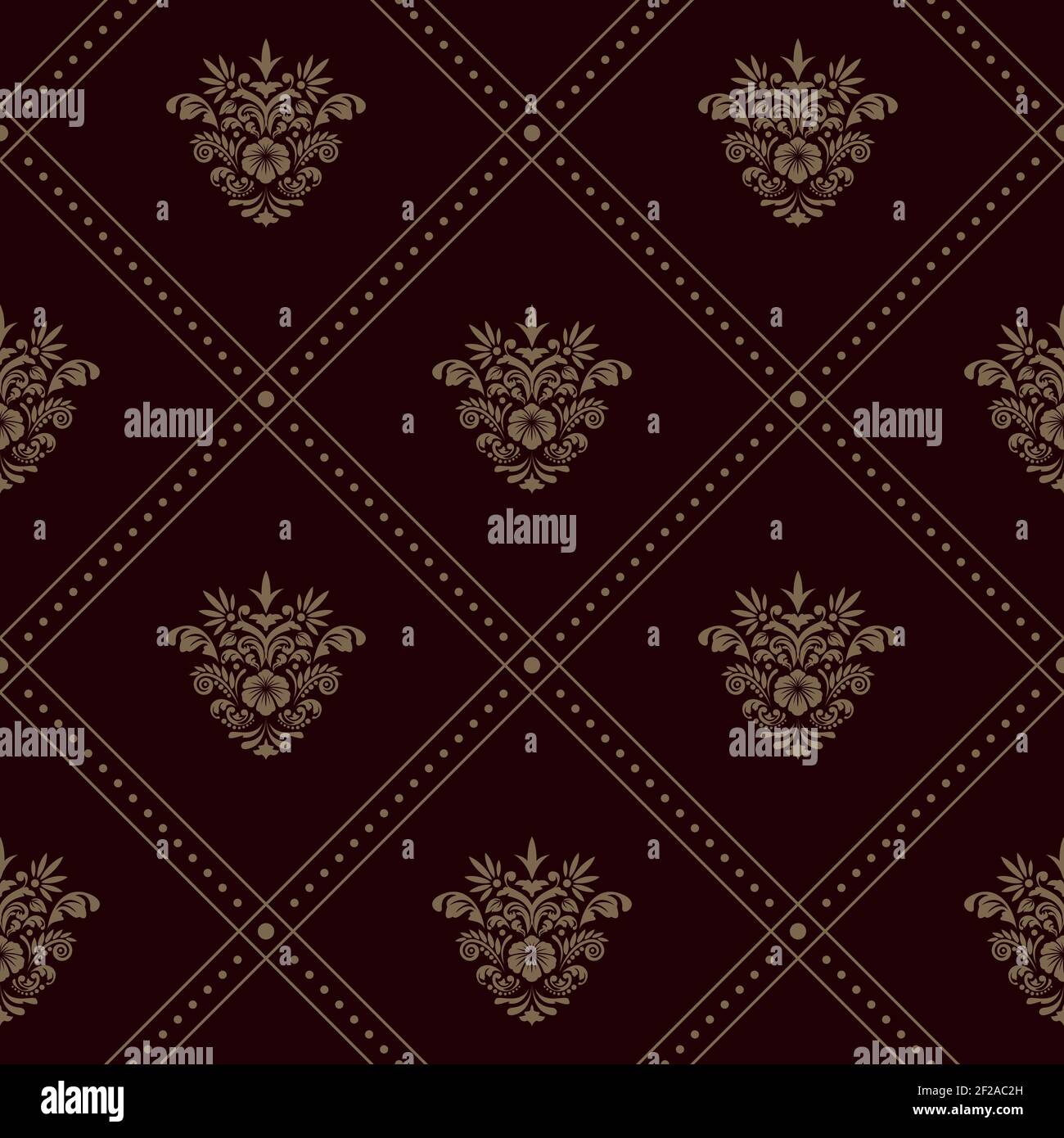 Royal seamless wallpaper pattern. Vector background with floral ...
