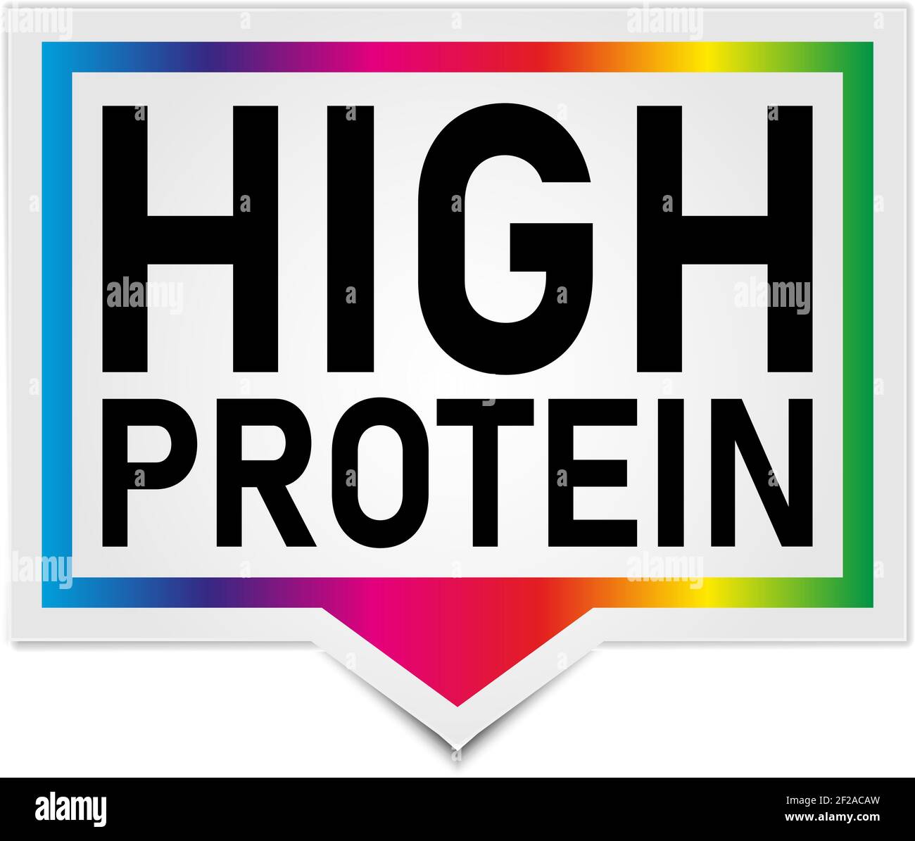 high protein sign with color label speech bubble vector icon sign ...