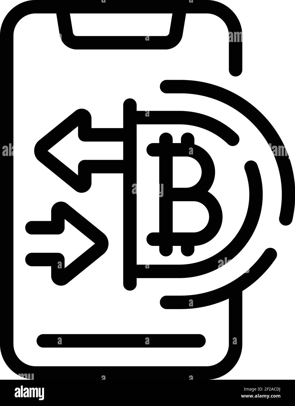 Blockchain Smartphone Icon Outline Blockchain Smartphone Vector Icon For Web Design Isolated On