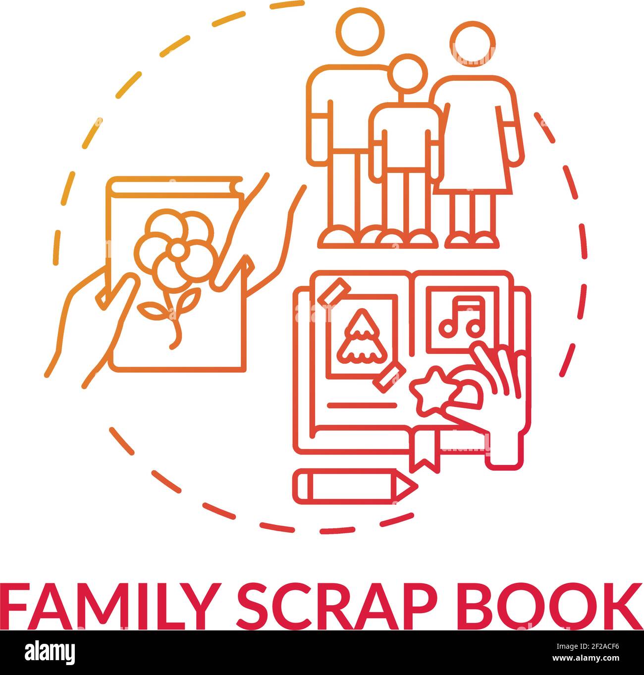 Family scrap book concept icon Stock Vector Image & Art - Alamy