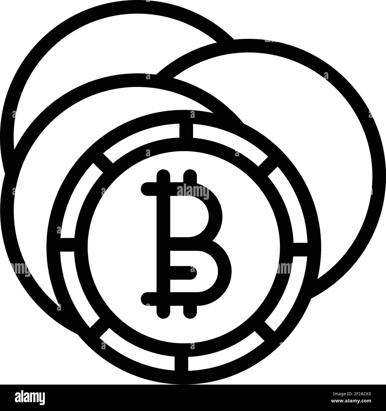 Blockchain coins icon. Outline Blockchain coins vector icon for web ...