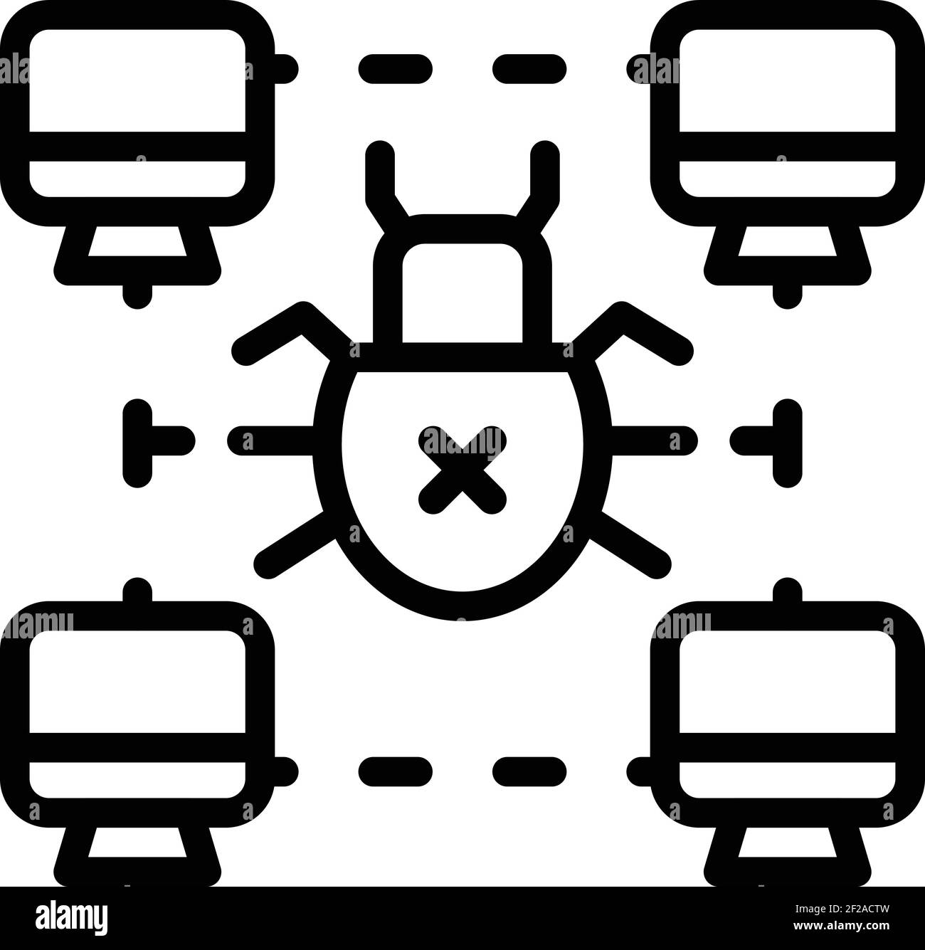 Digital malware icon. Outline digital malware vector icon for web ...