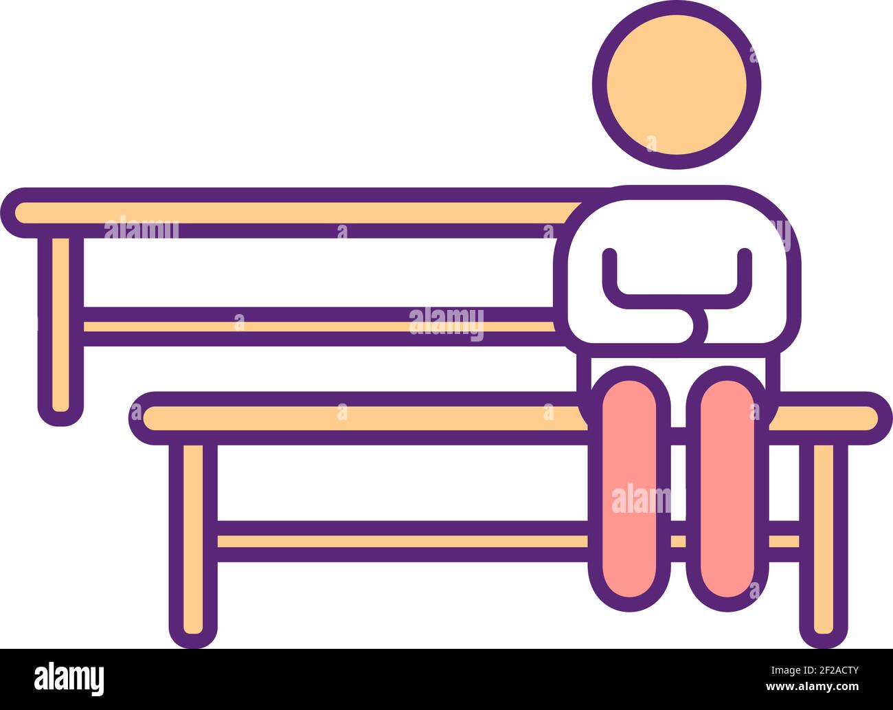 Person sitting on bench RGB color icon Stock Vector Image & Art - Alamy