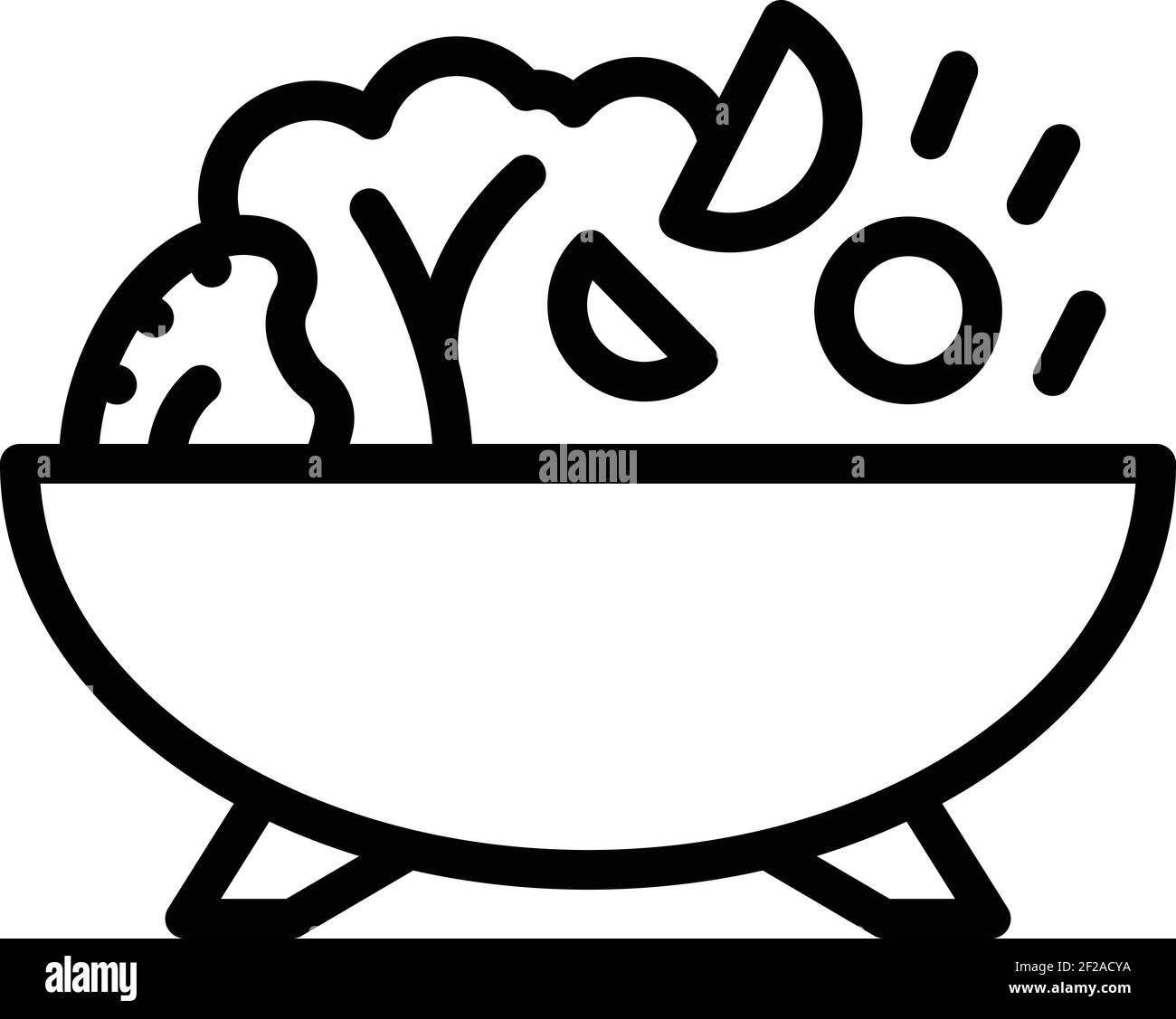 Wok menu food icon. Outline Wok menu food vector icon for web design ...