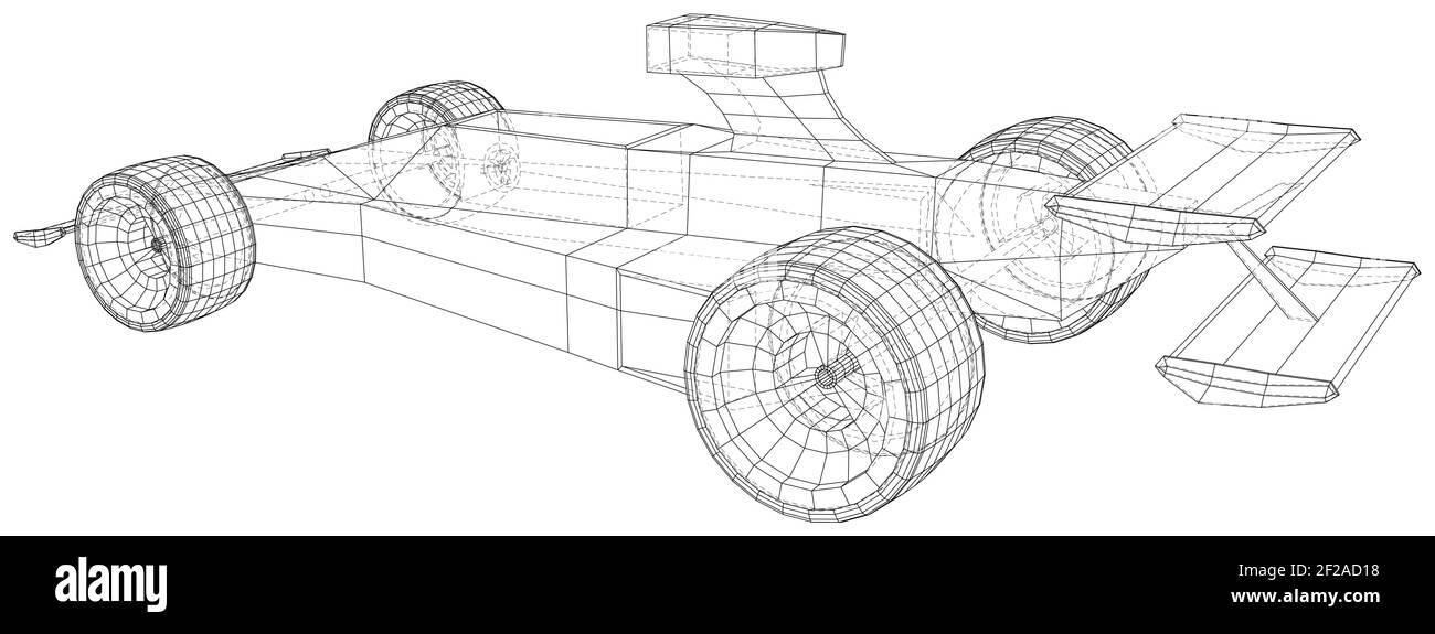 Race car. Wire-frame. EPS10 format. Vector created of 3d Stock Vector ...