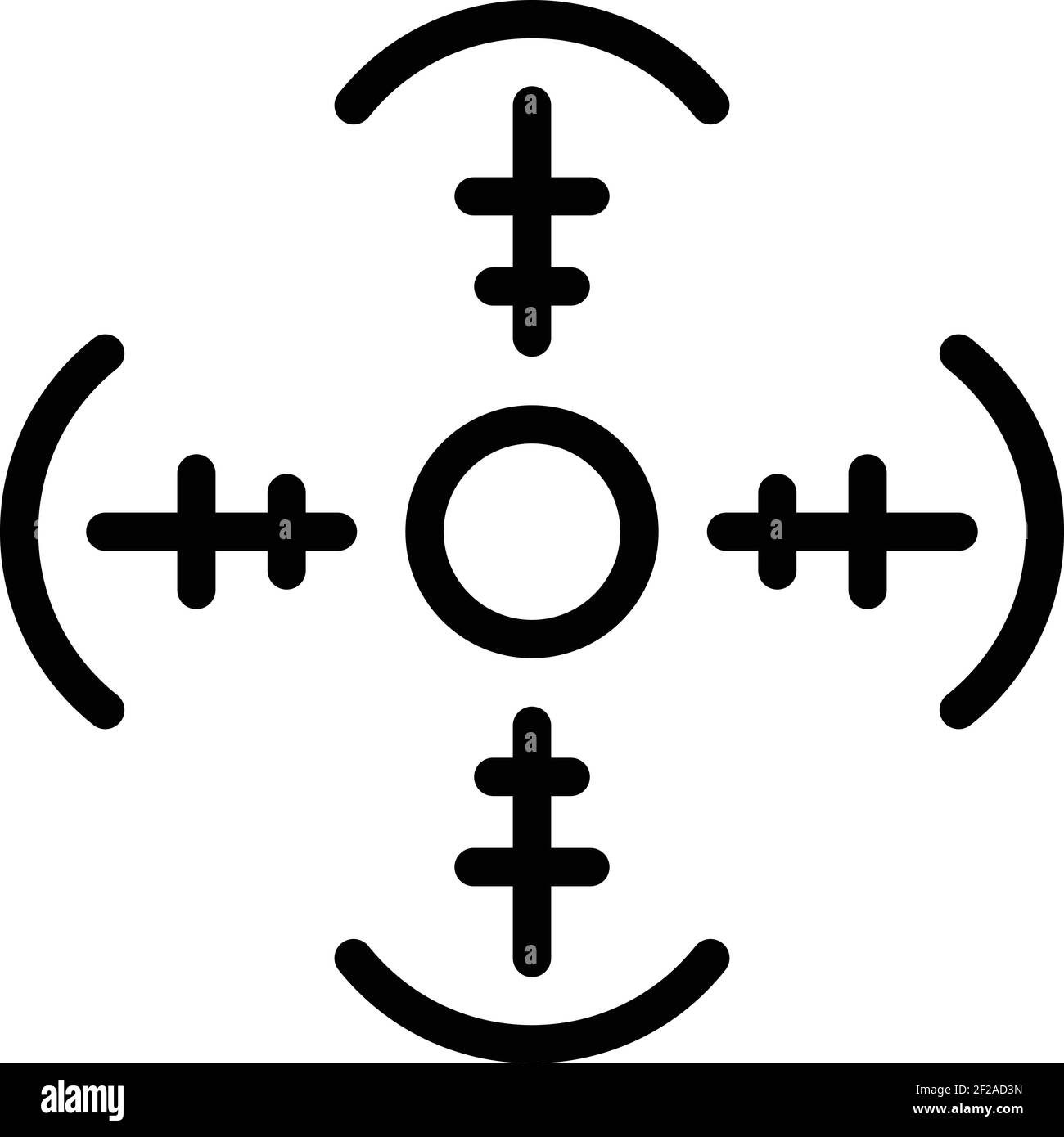 Reticle shape icon. Outline reticle shape vector icon for web design ...