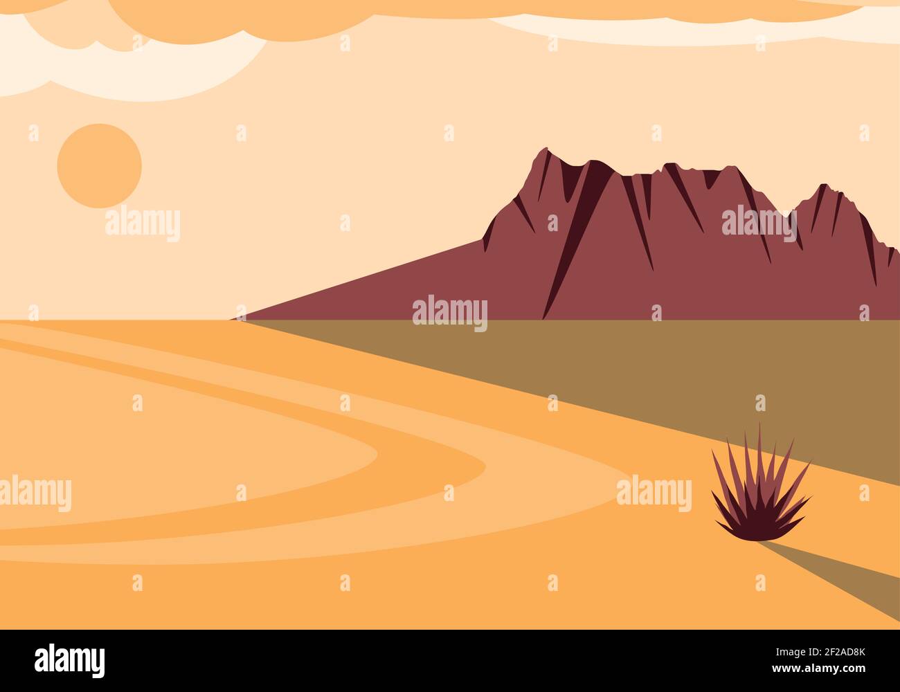 landscape vast desert plain sun Stock Vector Image & Art - Alamy