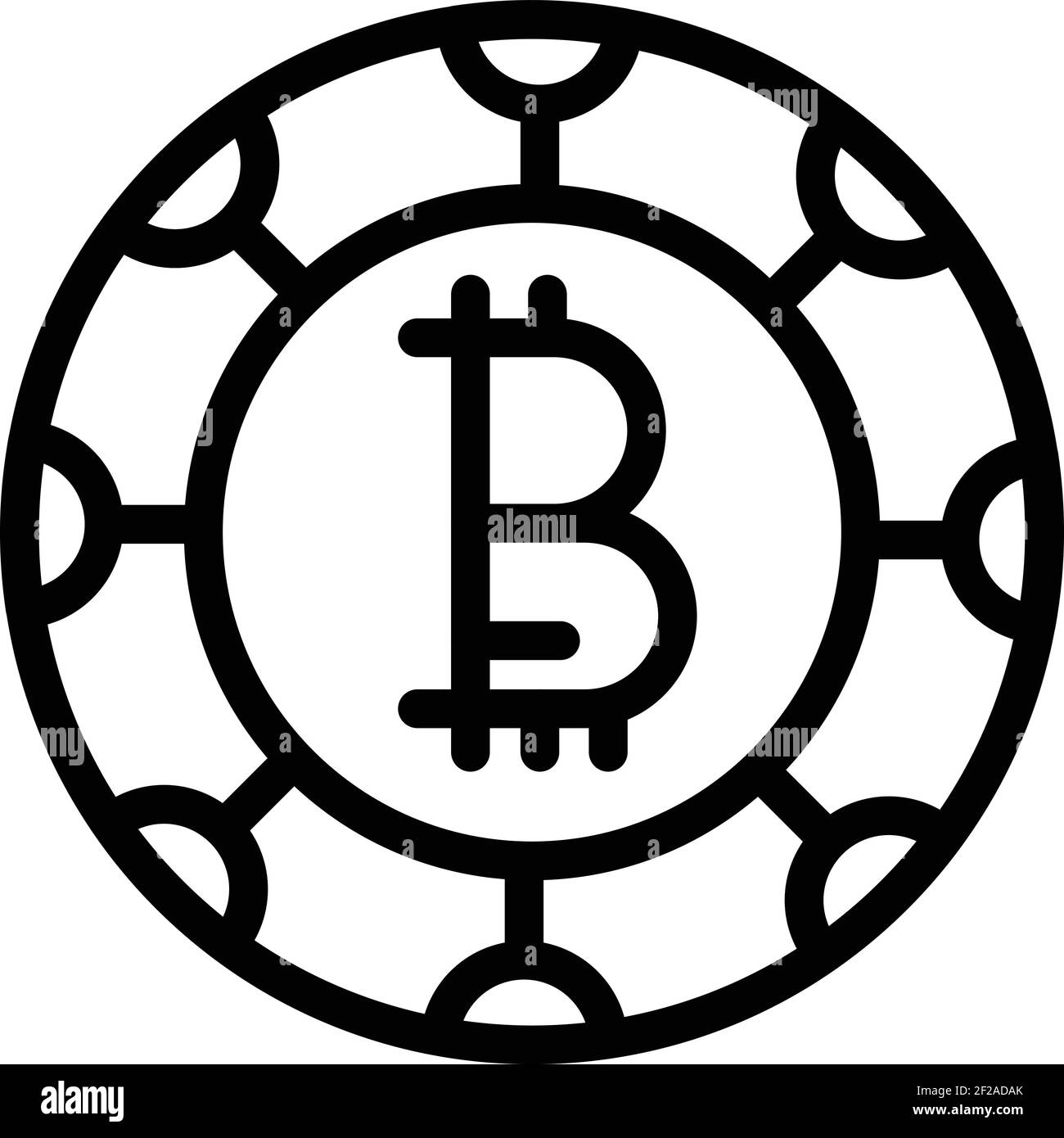 Bitcoin icon. Outline Bitcoin vector icon for web design isolated on ...