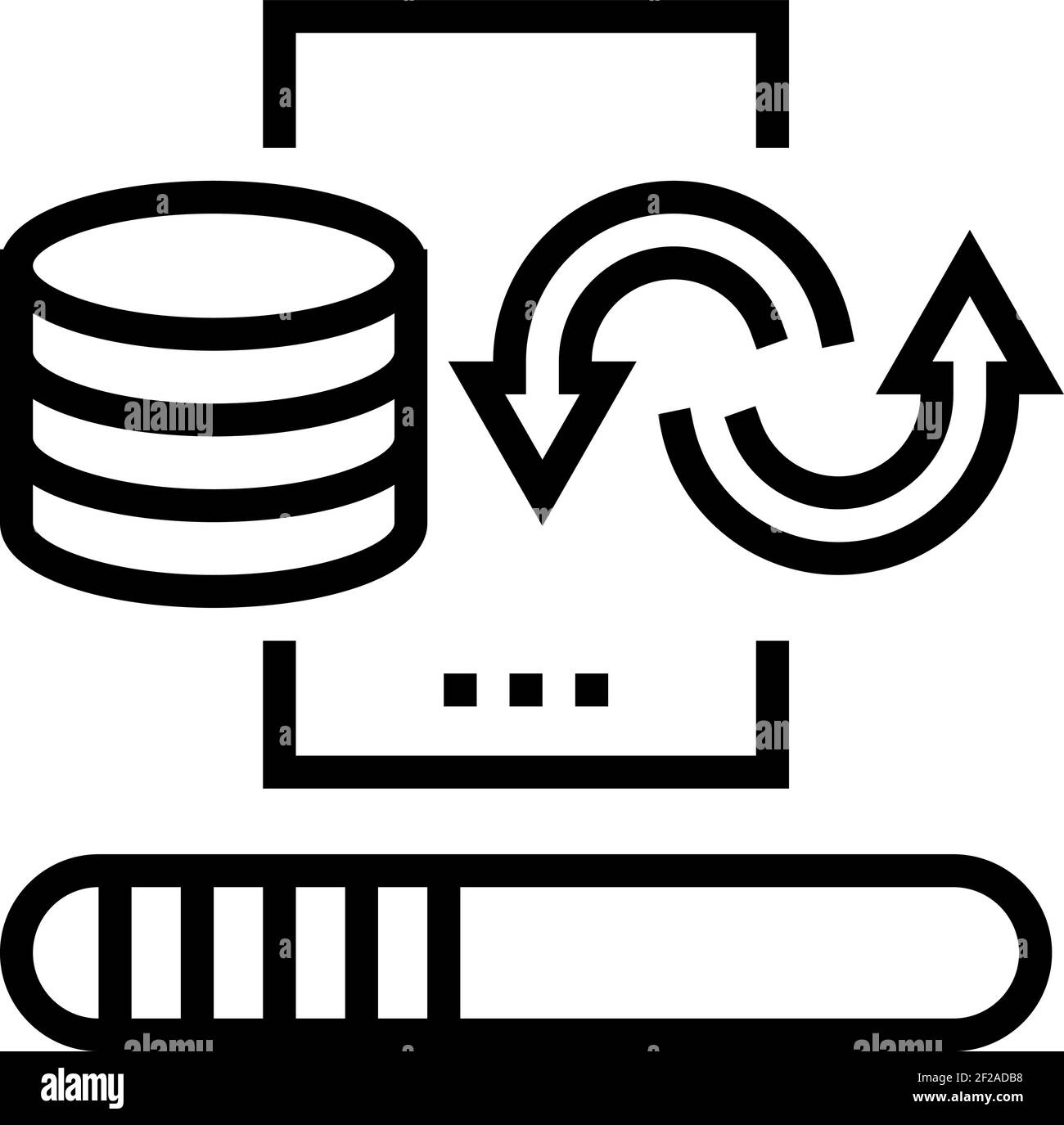 data cleaning digital processing line icon vector illustration Stock ...