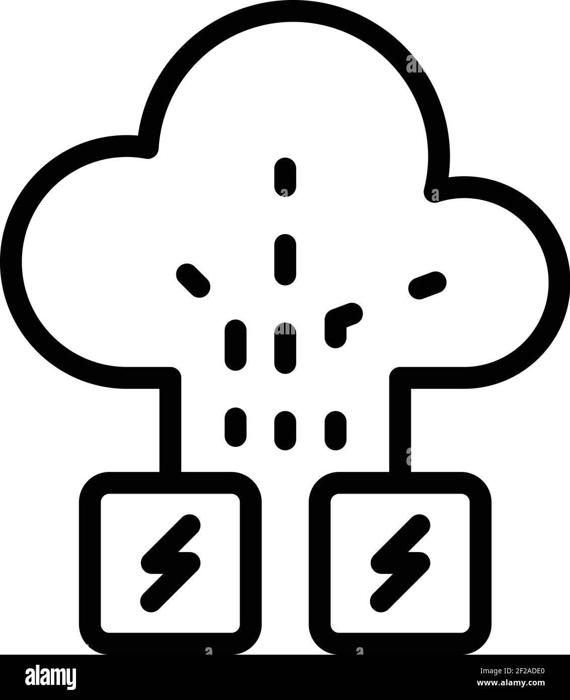 Cloud memory attack icon. Outline cloud memory attack vector icon for ...