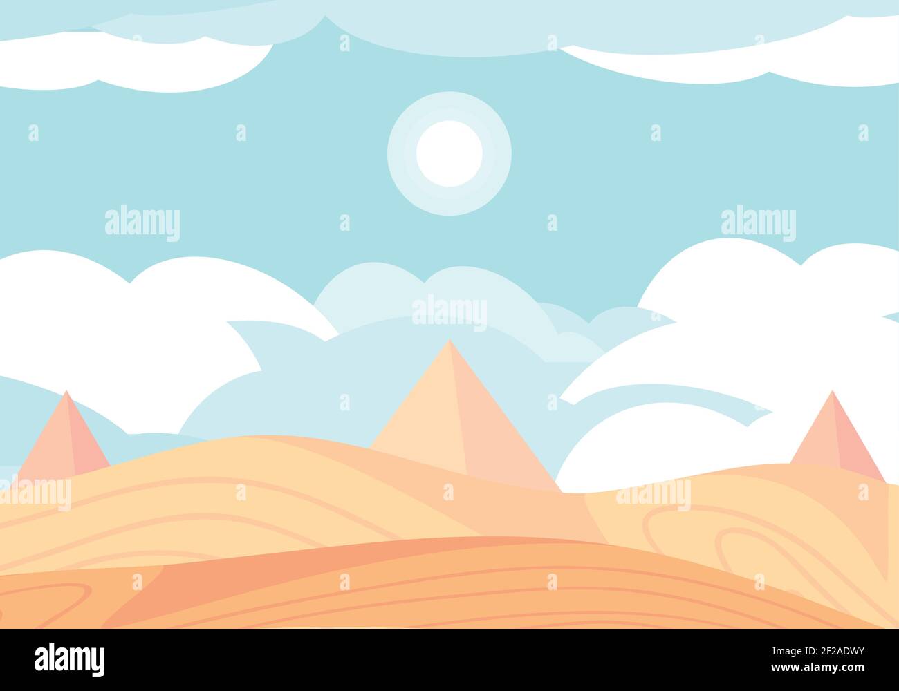 landscape pyramids desert sun sky Stock Vector Image & Art - Alamy