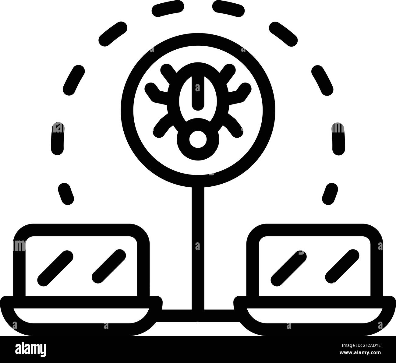 Malware bug icon. Outline malware bug vector icon for web design ...