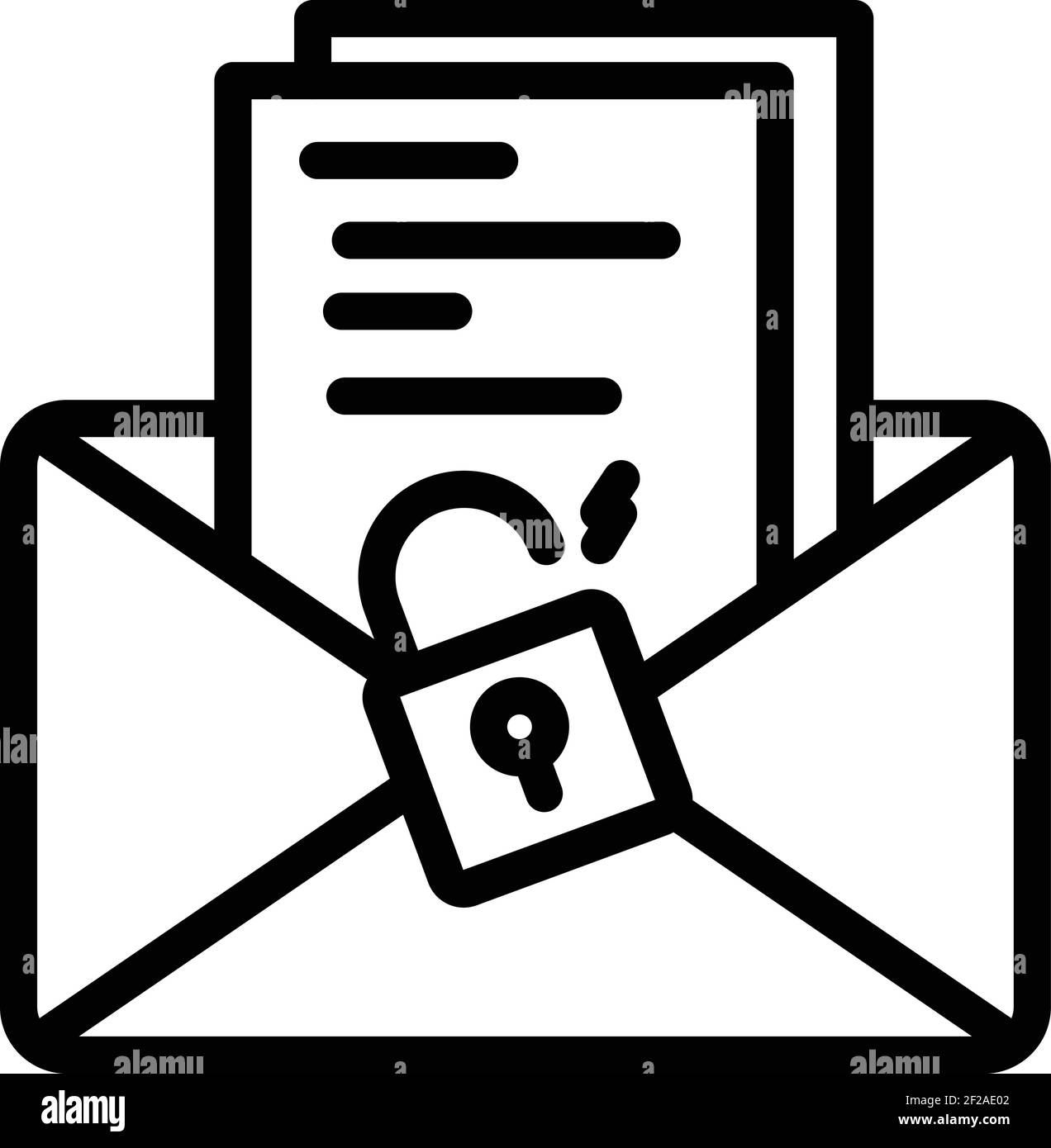 Malware email icon. Outline malware email vector icon for web design ...
