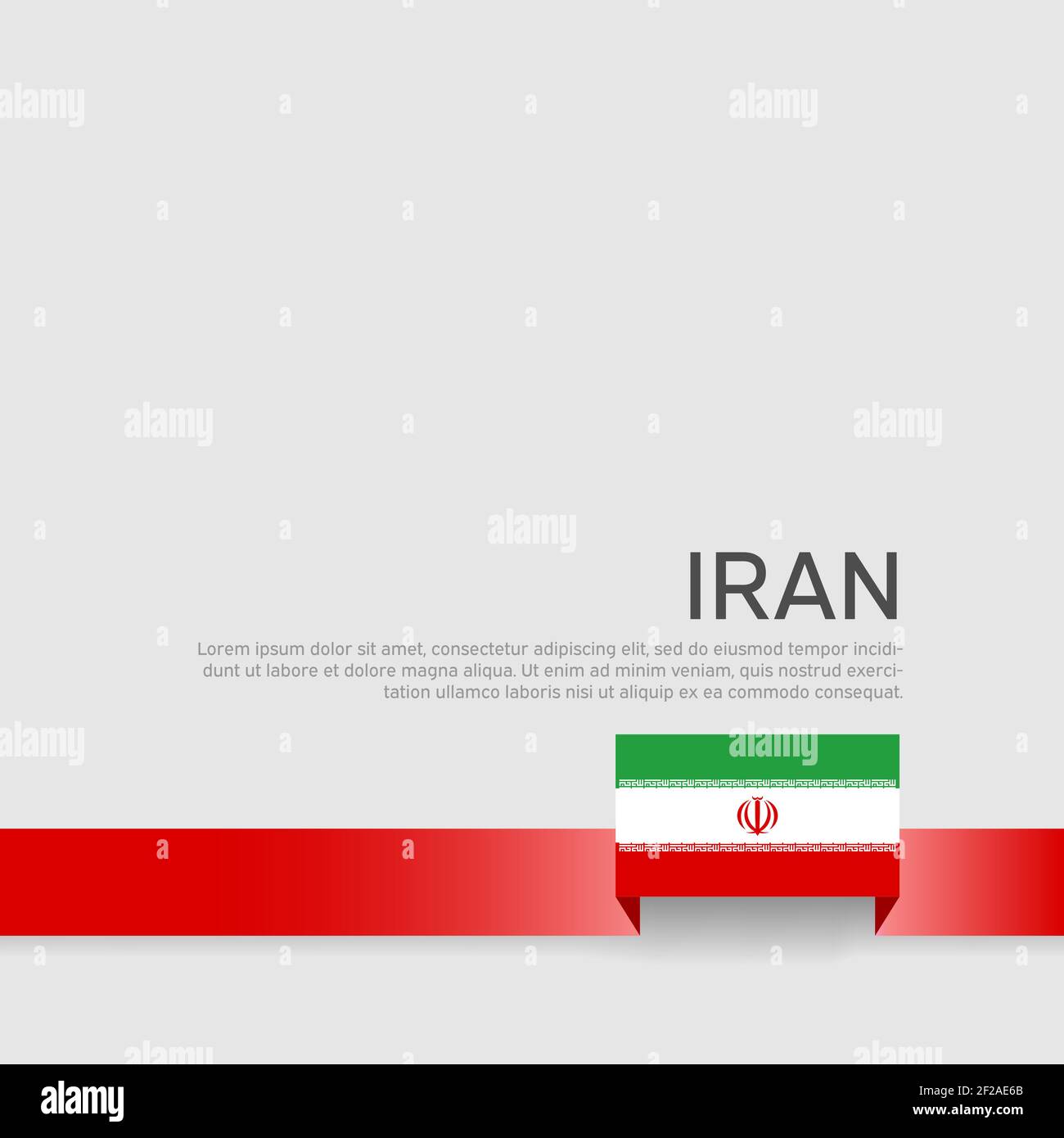Iran flag background. Ribbon color flag of iran on a white background ...