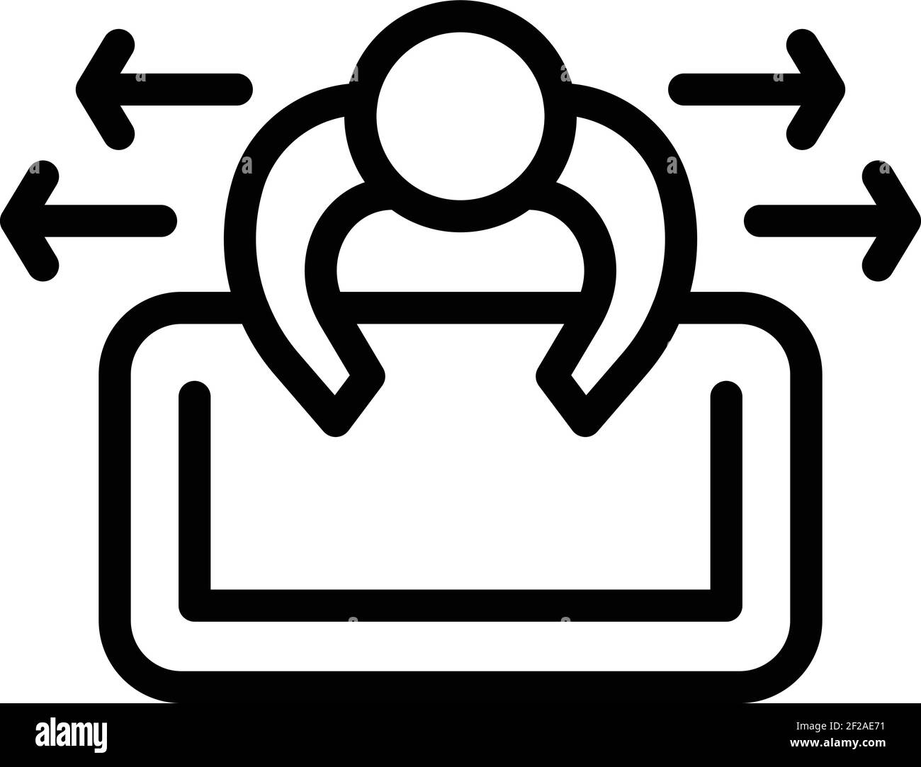 Safe distance icon. Outline safe distance vector icon for web design ...