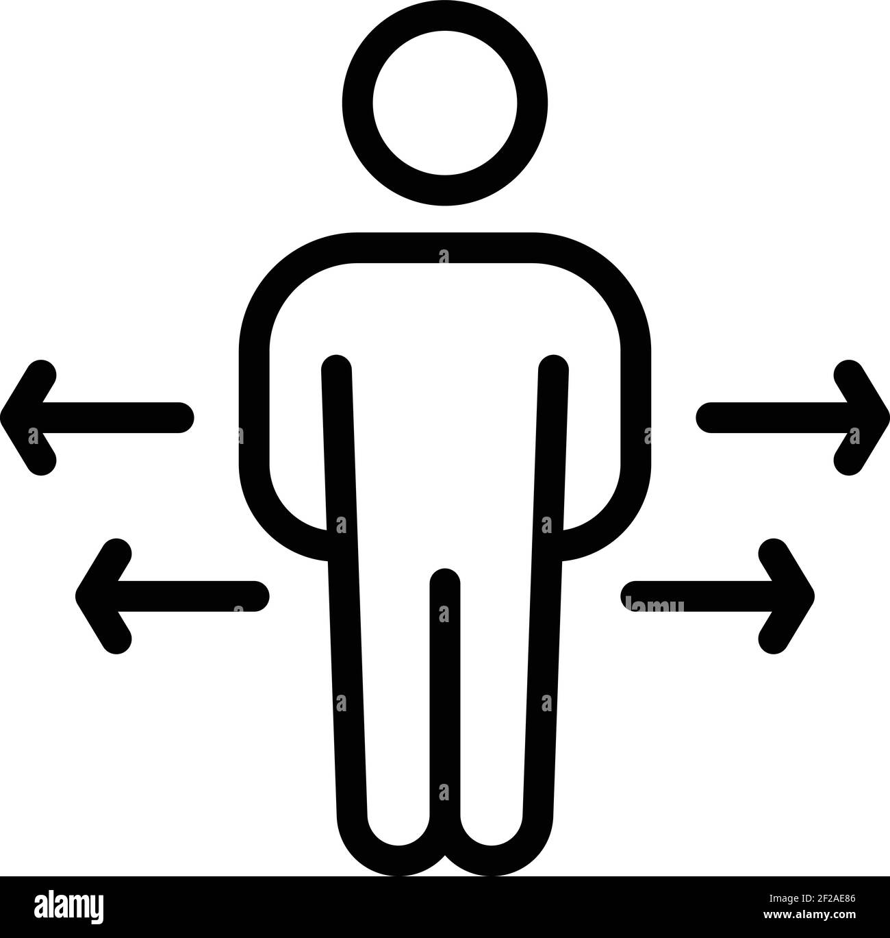 Physical distance icon. Outline physical distance vector icon for web ...