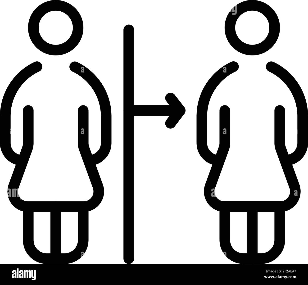 Social distance icon. Outline social distance vector icon for web ...