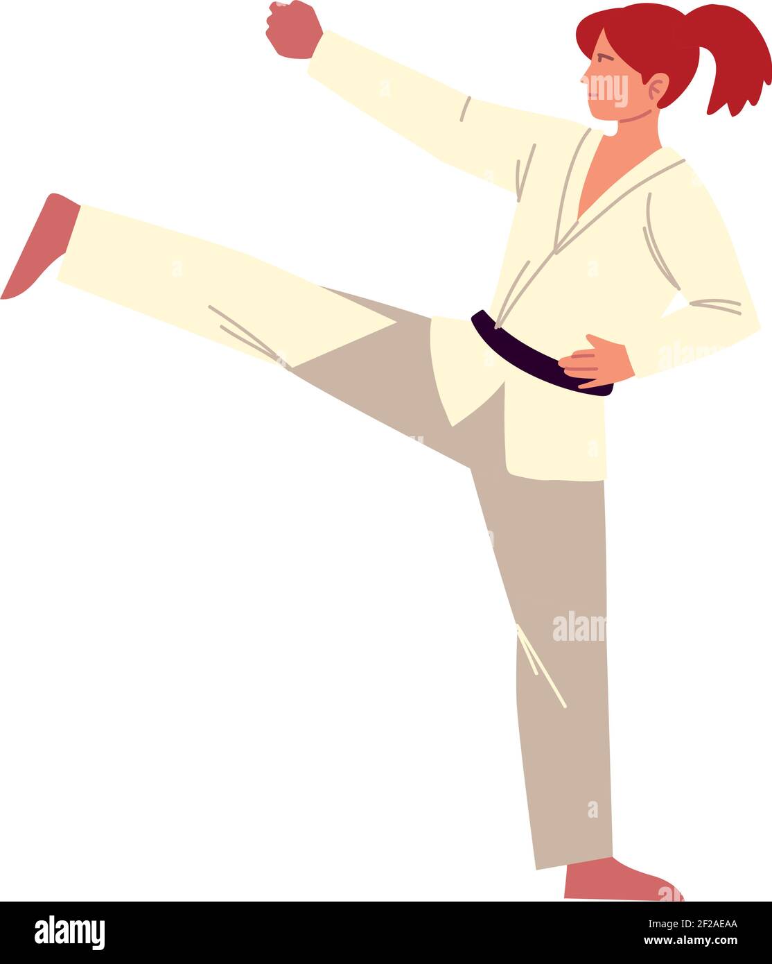 Karate girl kick Cut Out Stock Images & Pictures - Alamy