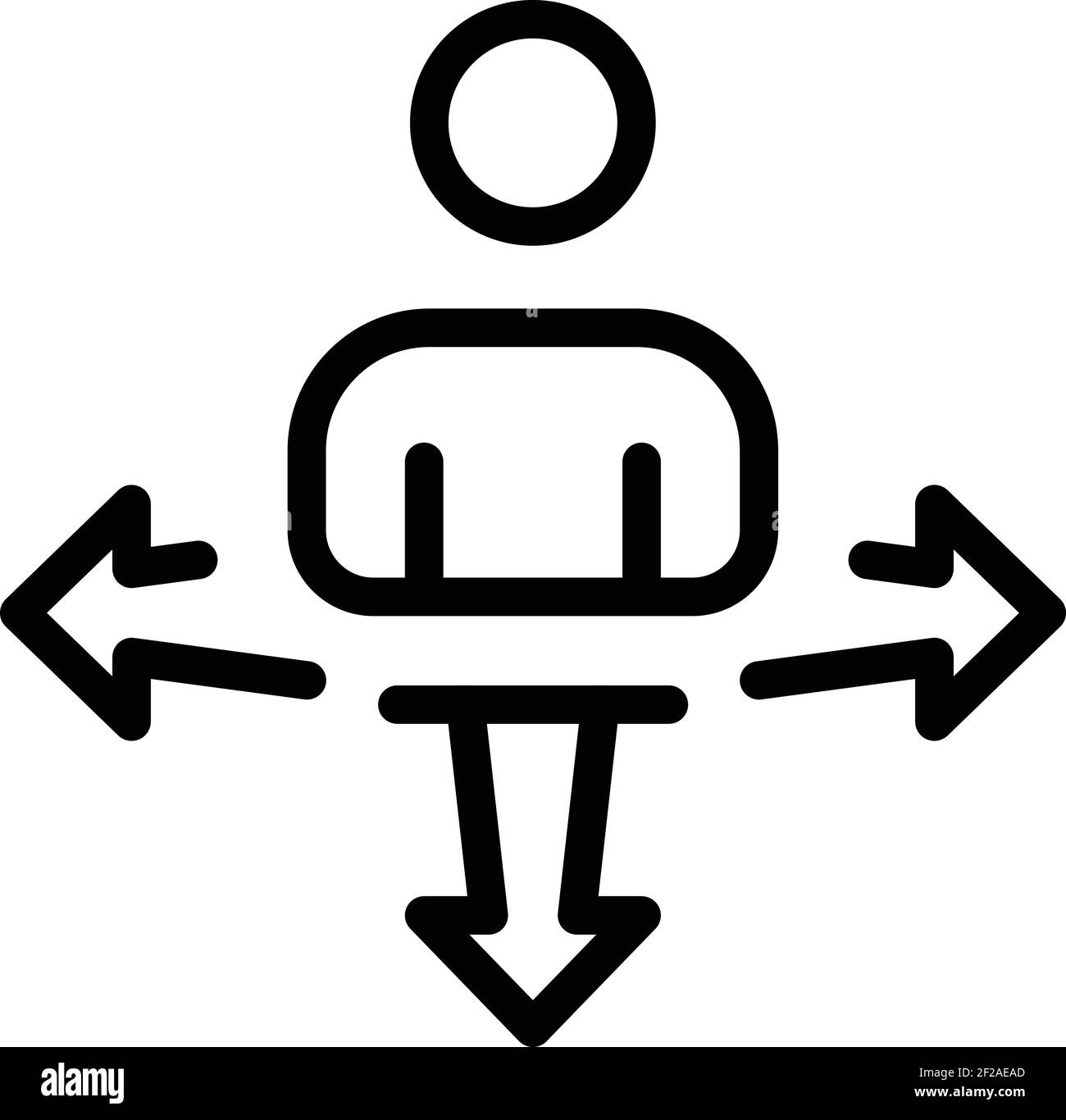Human distance icon. Outline human distance vector icon for web design ...