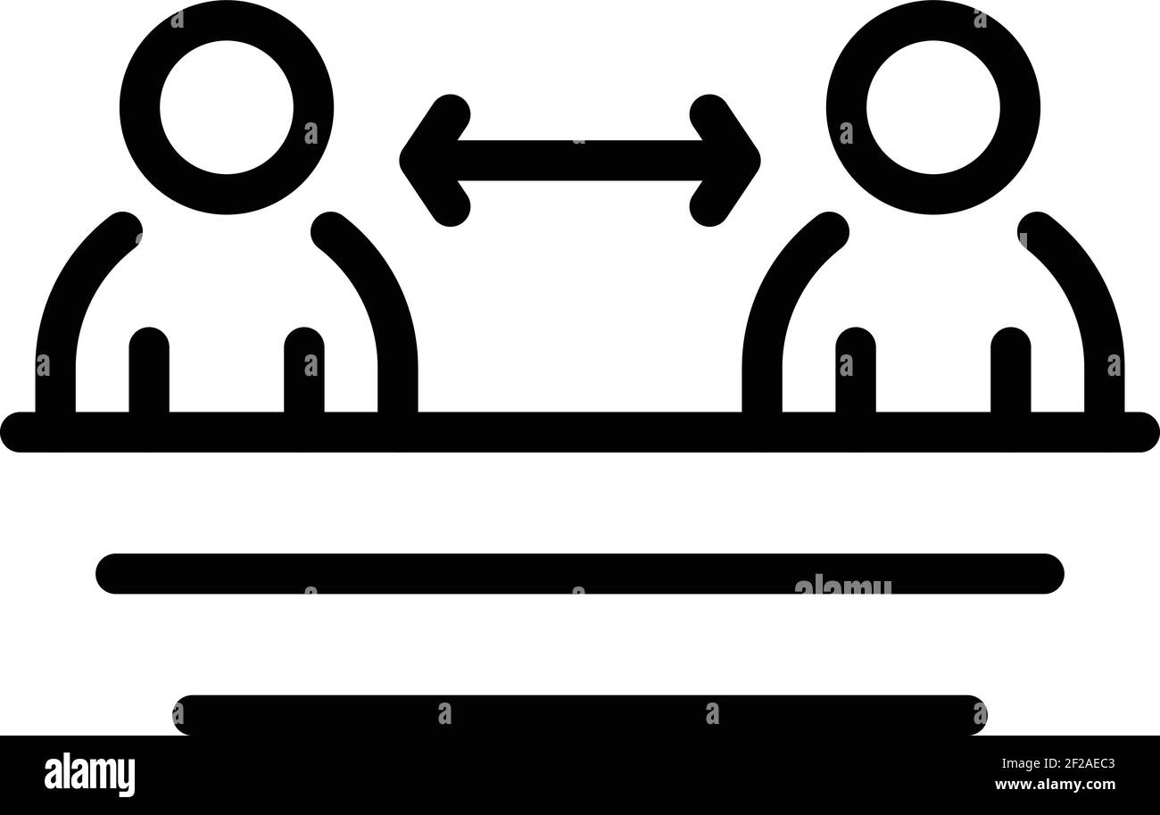 Keep safe distance icon. Outline keep safe distance vector icon for web ...