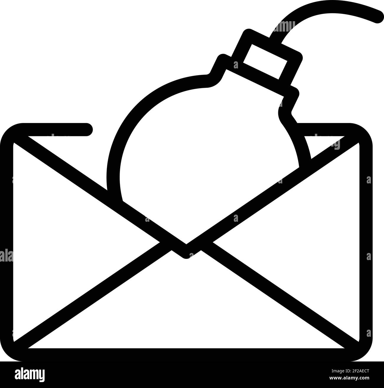 Bomb envelope icon. Outline bomb envelope vector icon for web design ...