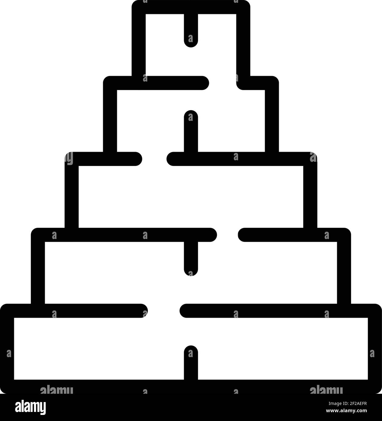 Maya pyramid icon. Outline maya pyramid vector icon for web design ...