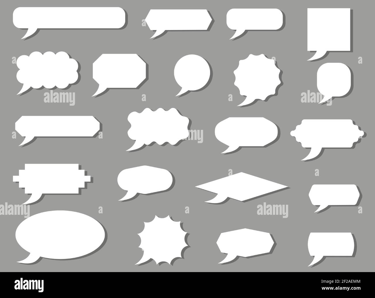 Collection of empty speech bubble with shadow. Set of vector ...
