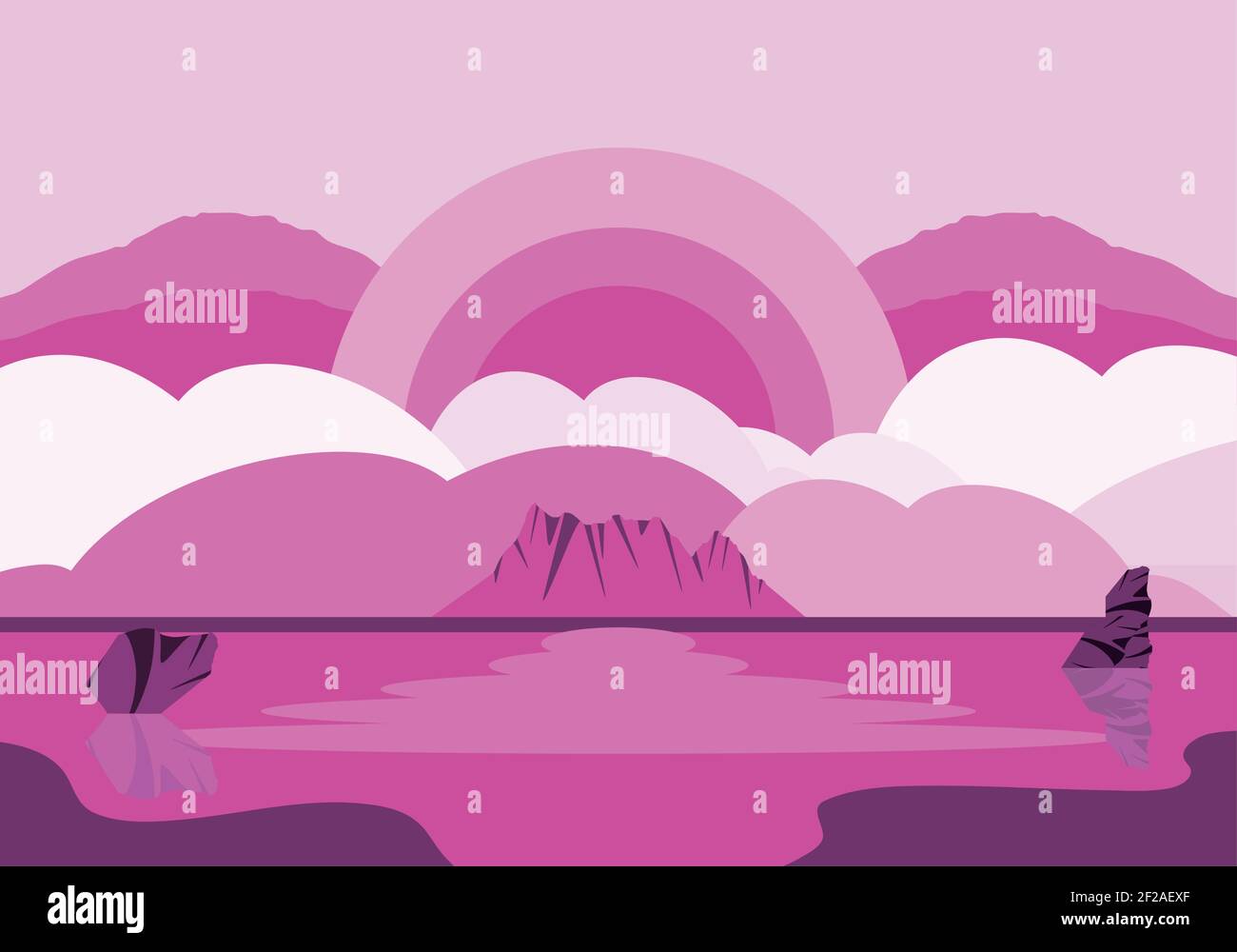 landscape sea mountain clouds abstract Stock Vector Image & Art - Alamy