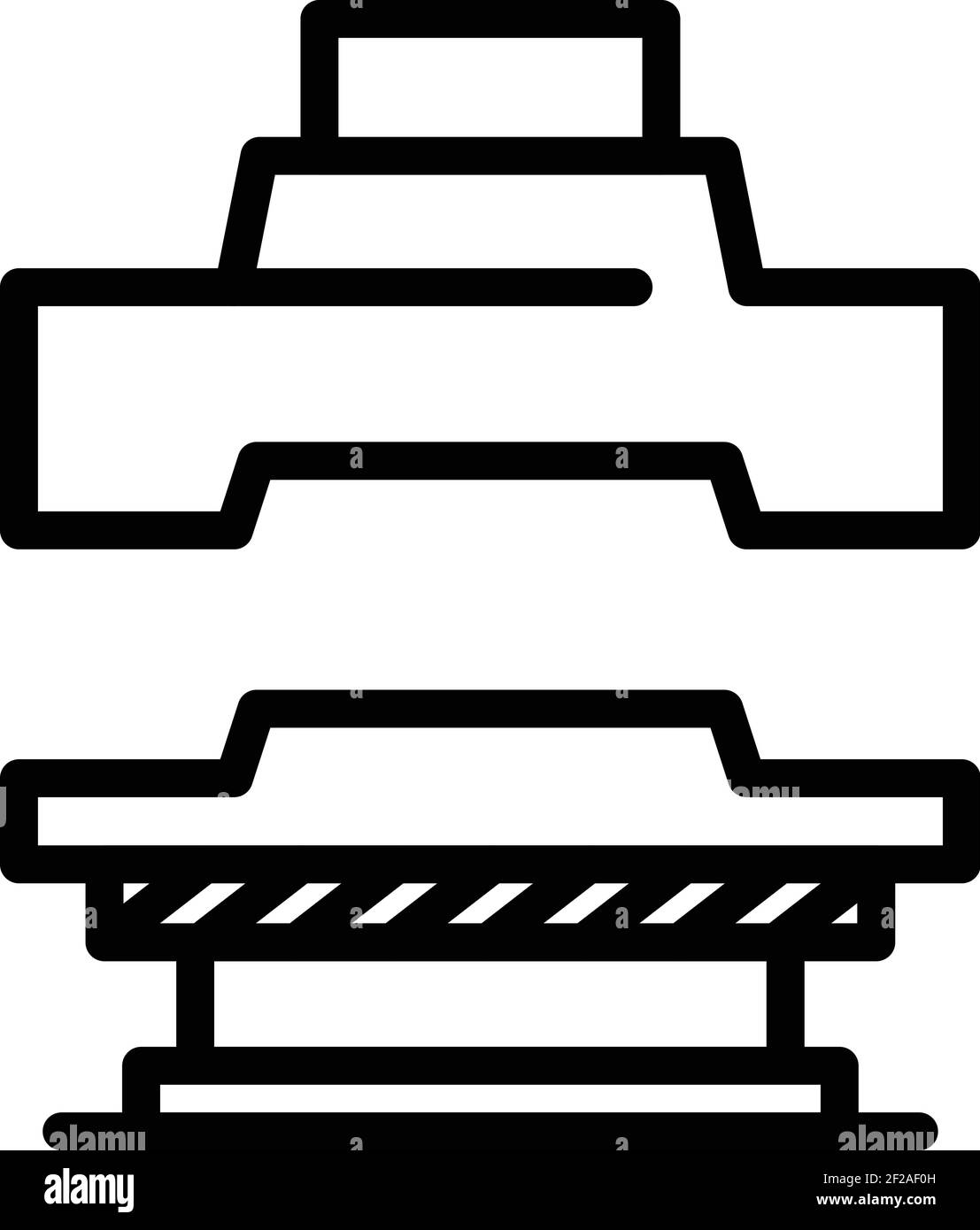 Manual press machine icon. Outline manual press machine vector icon for ...