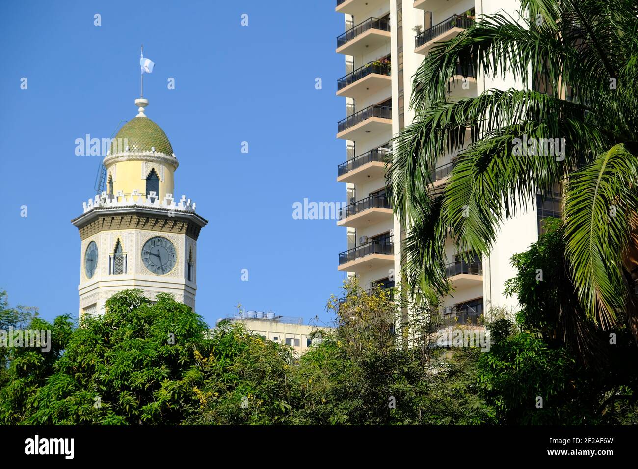 Ecuador Guayaquil - Torre Morisca with a dome-topped clock tower Stock ...