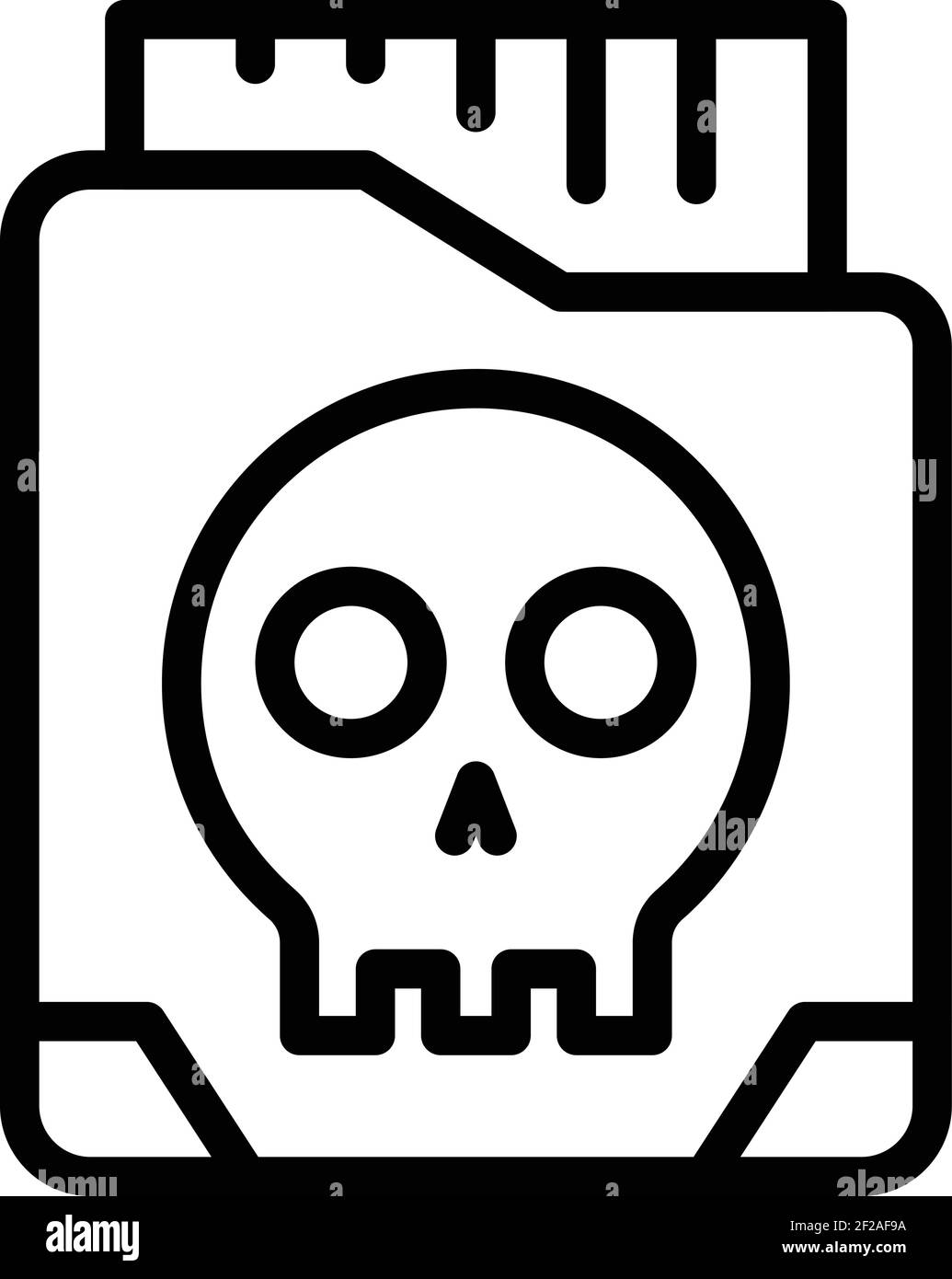 Malware folder icon. Outline malware folder vector icon for web design ...