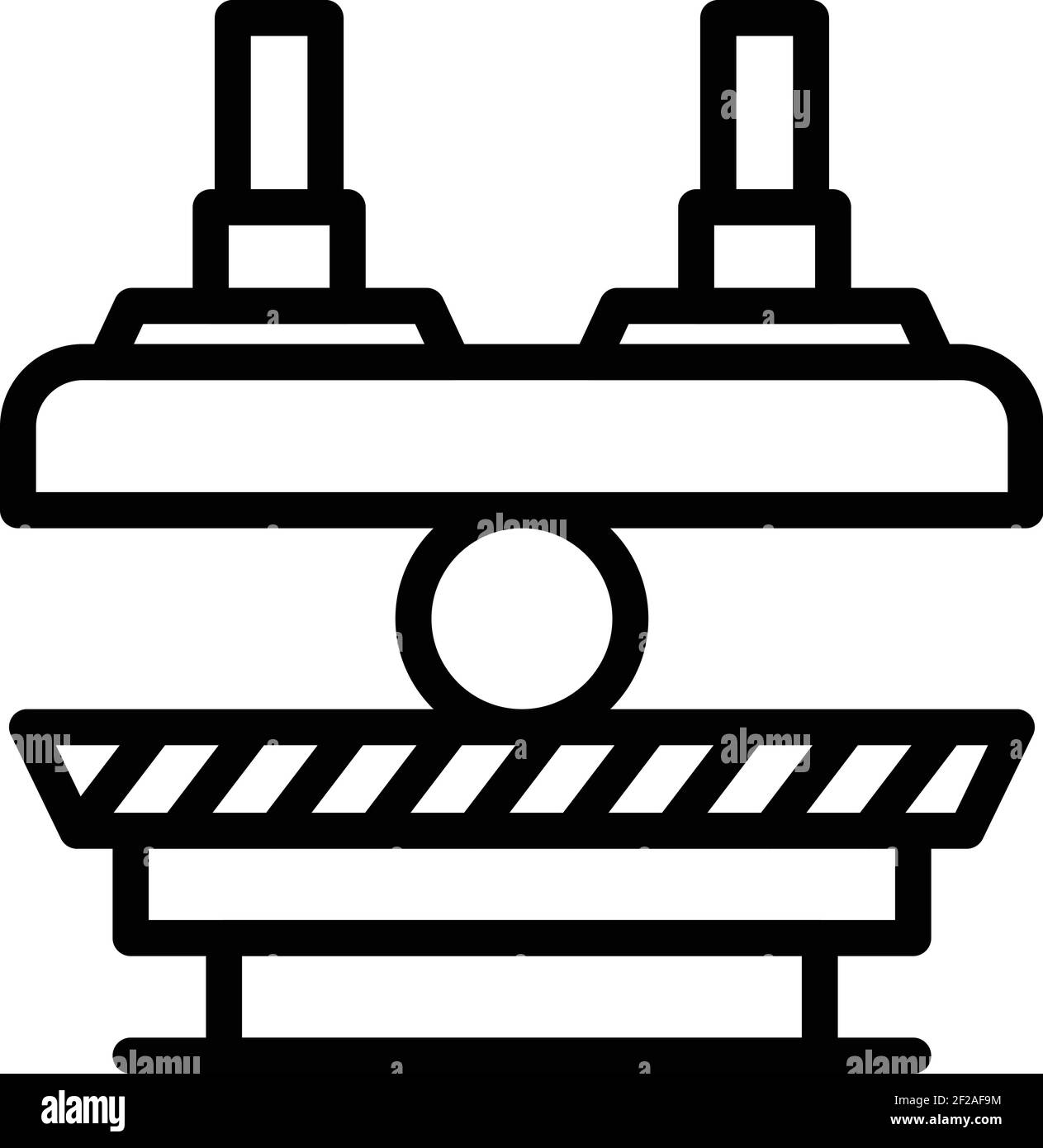 Press machine process icon. Outline press machine process vector icon ...