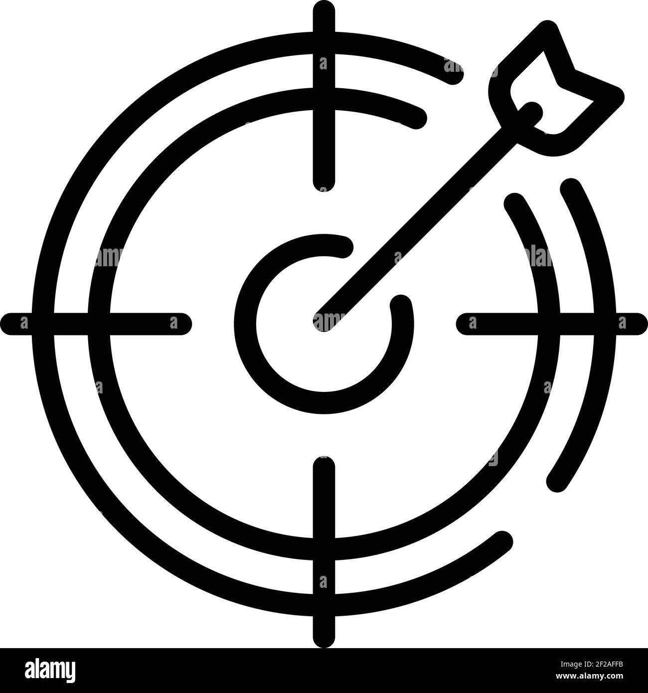 Target career arrow icon. Outline target career arrow vector icon for ...