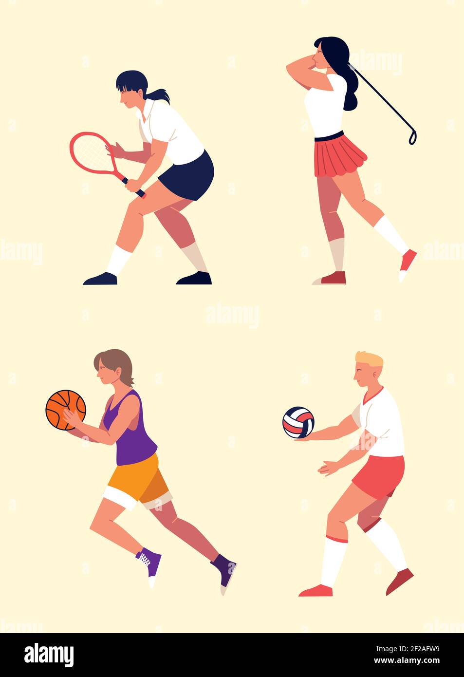 people practicing sports activities set Stock Vector Image & Art - Alamy